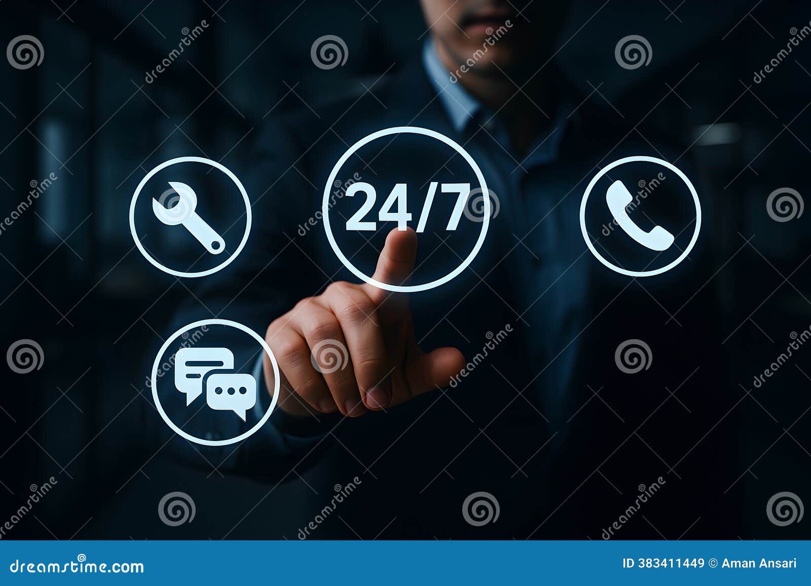 Online Contact Us Icon, Outline Style Vector Illustration ...