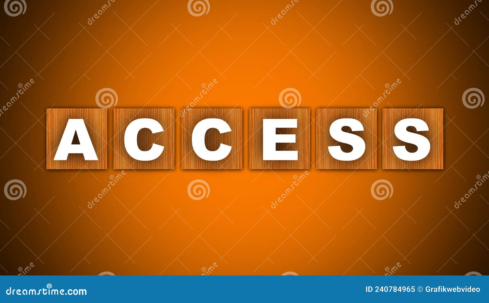 Access Text Title - Square Wooden Concept - Orange Background - 3D ...