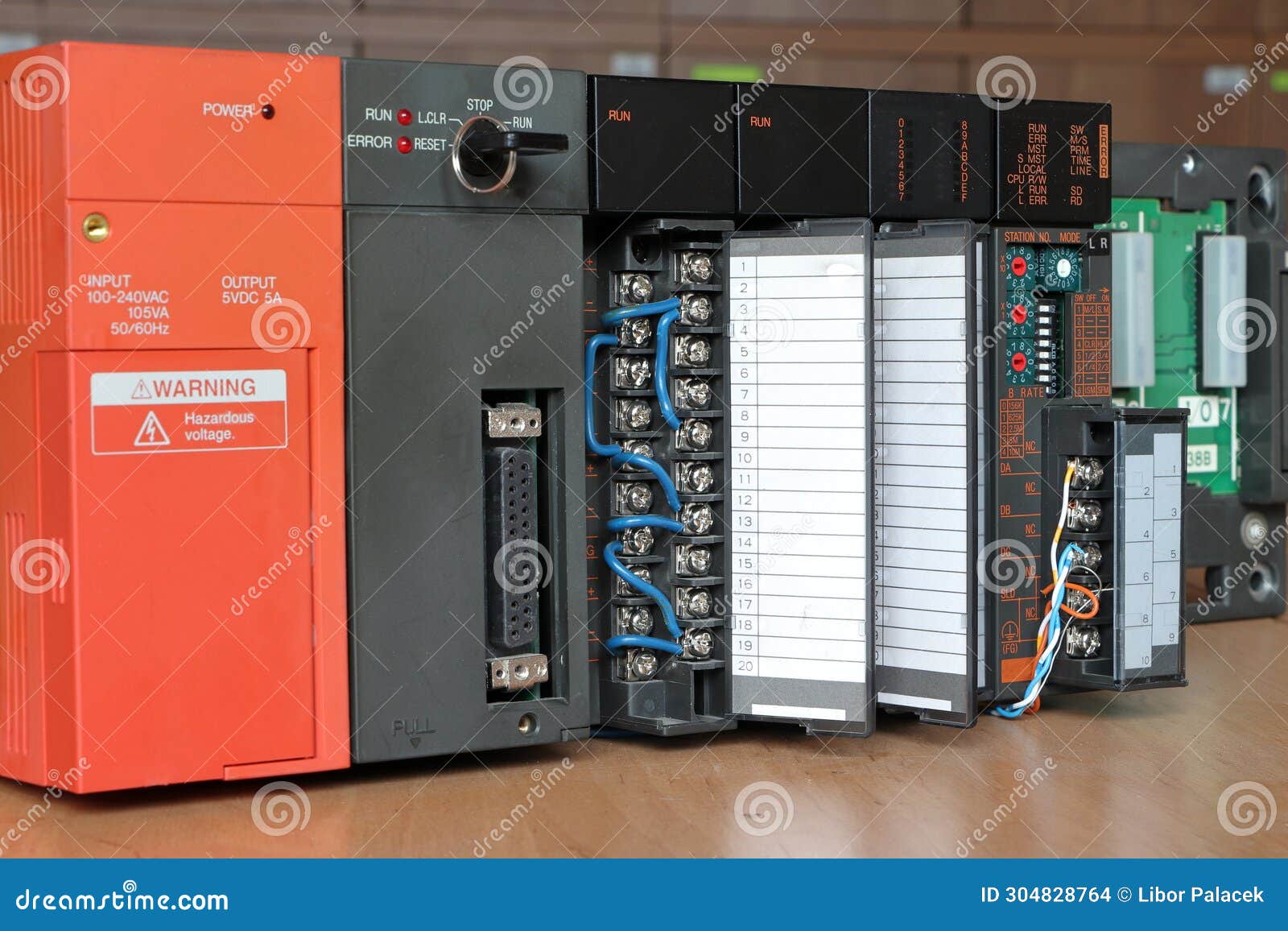 Access To The Plc Input Output Card Terminal Block Automation Of Production Processes Stock 8336