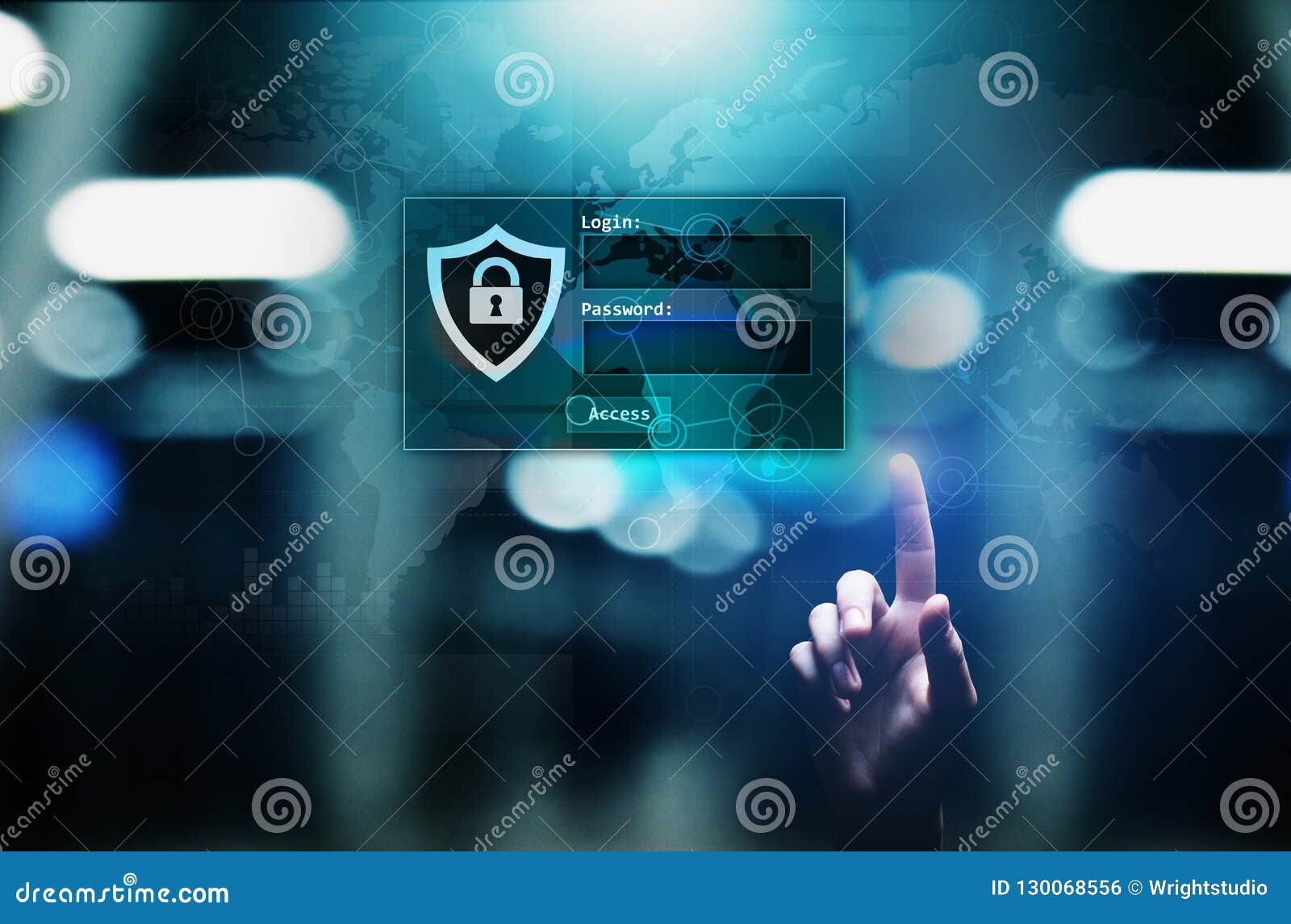 Access Window With Login And Password On Virtual Screen. Cyber Security ...