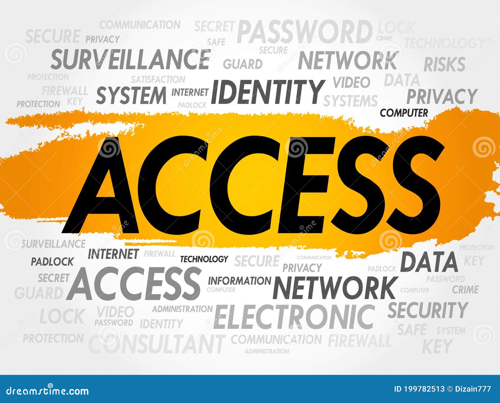 ACCESS word cloud stock illustration. Illustration of data - 199782513