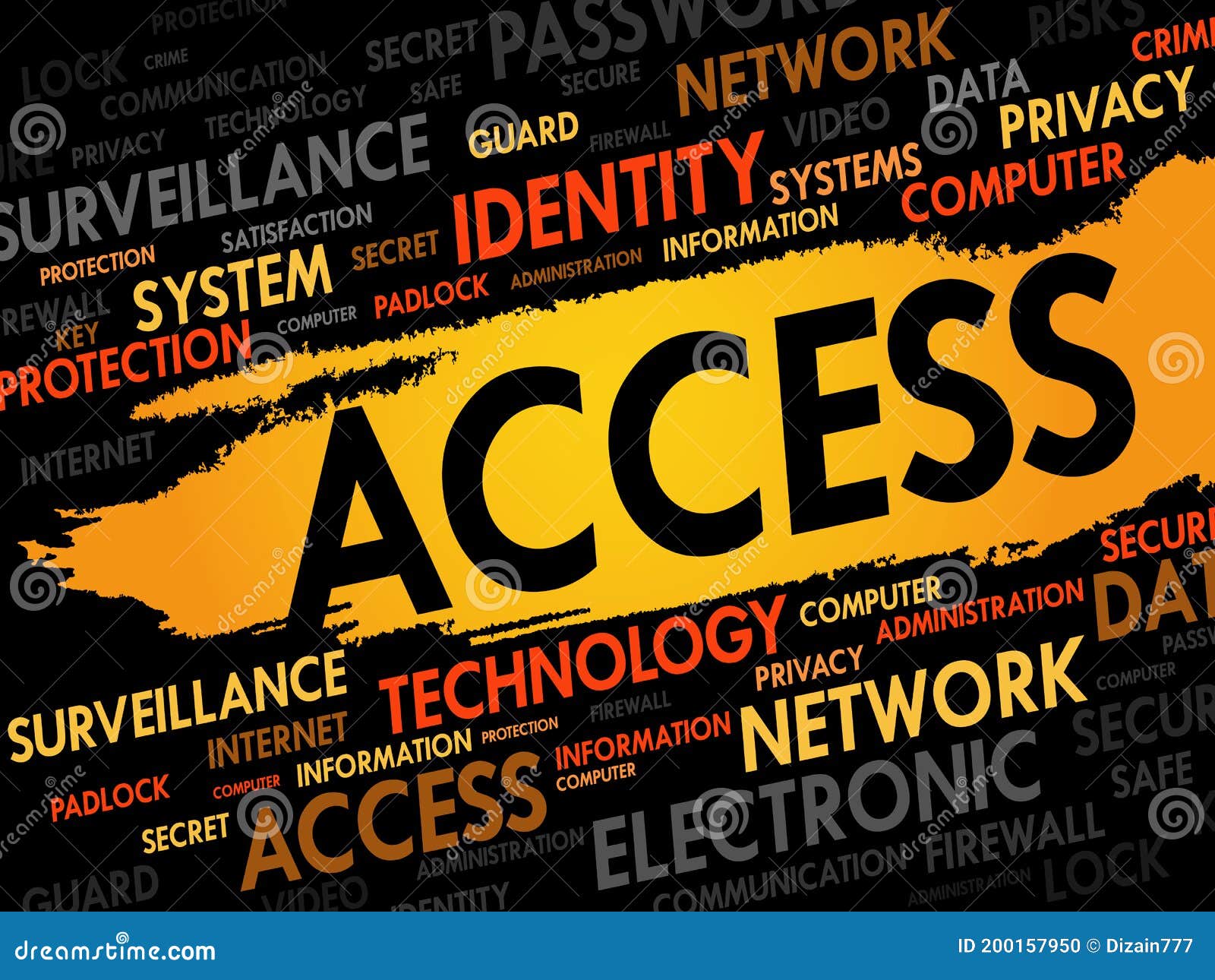 Access word cloud stock illustration. Illustration of crack - 200157950