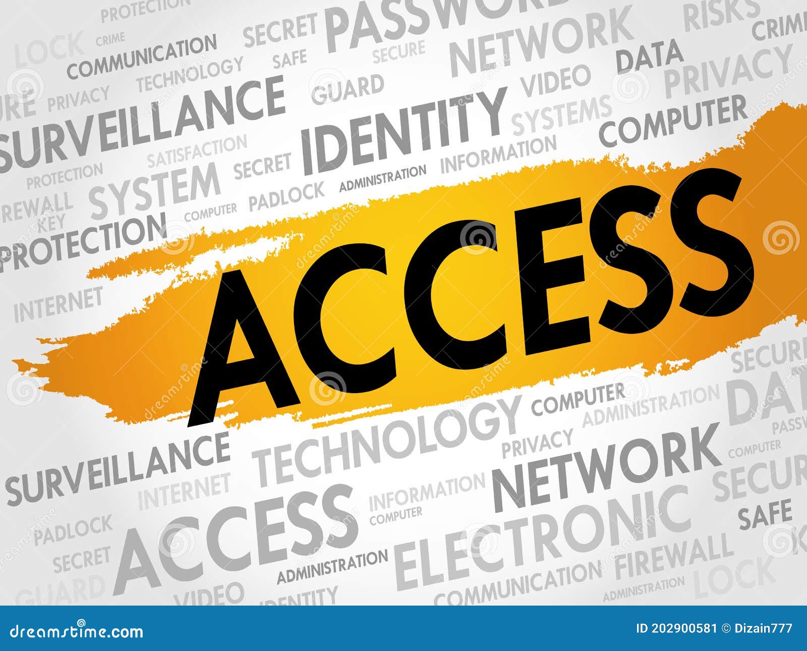 Access word cloud stock illustration. Illustration of protect - 202900581
