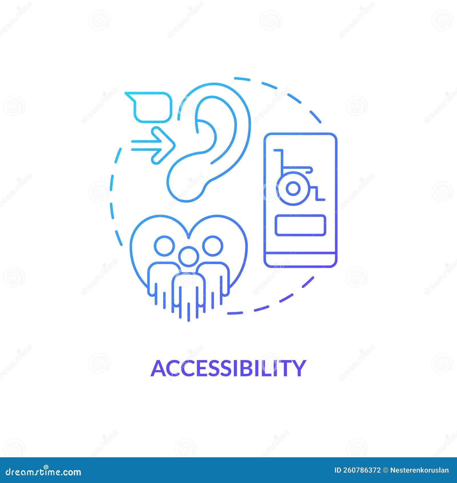 Accessibility Blue Gradient Concept Icon Stock Vector Illustration Of