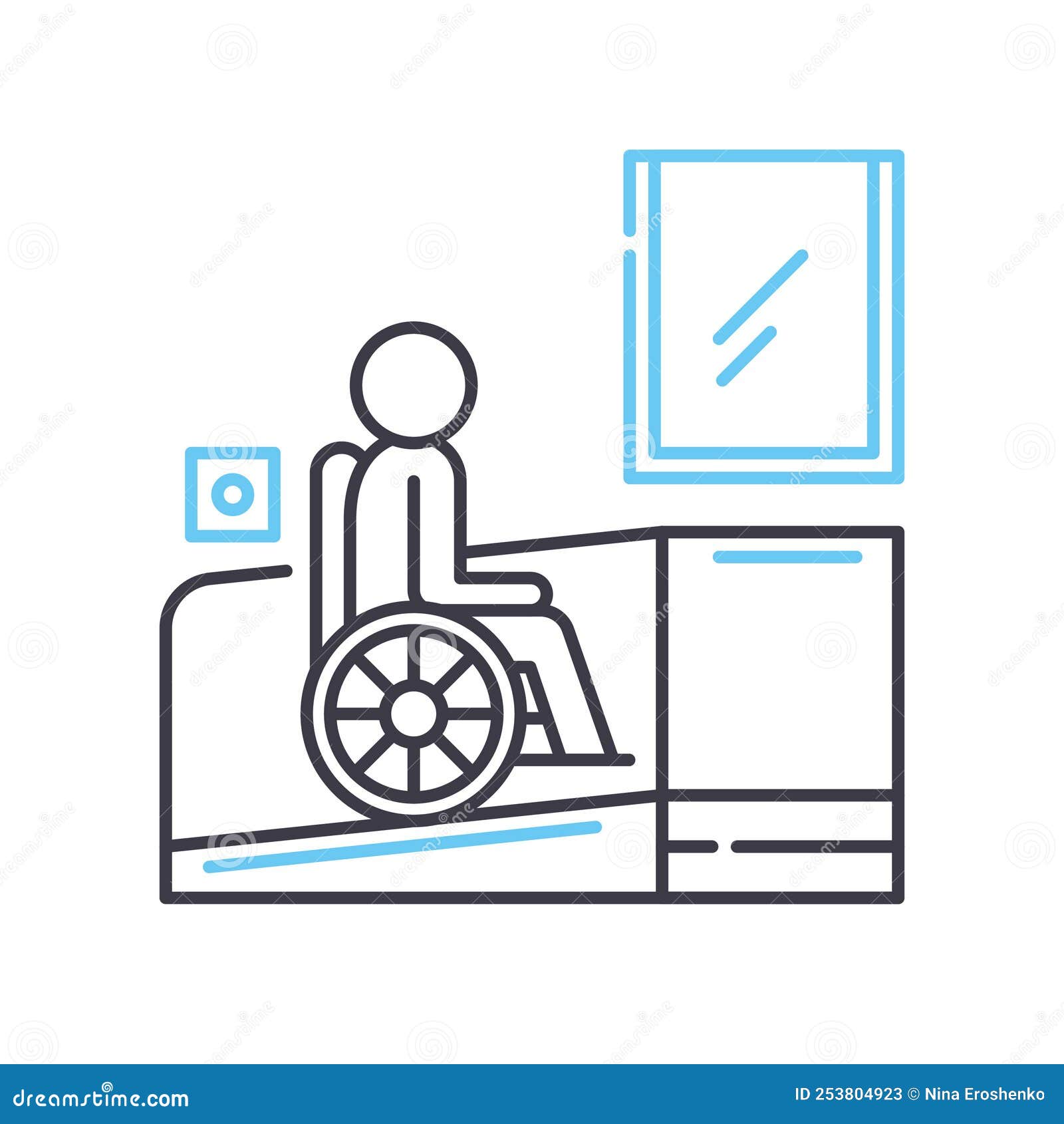 Accessibility for Disabled Line Icon, Outline Symbol, Vector ...