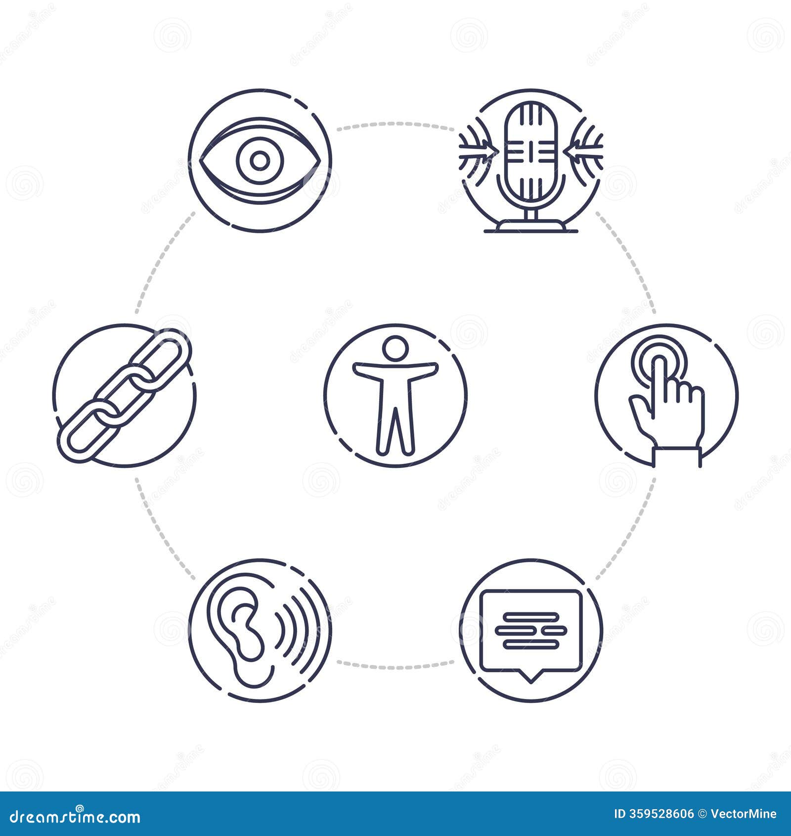Big Set Of Accessibility Icons With Different Sign Vector Illustration ...