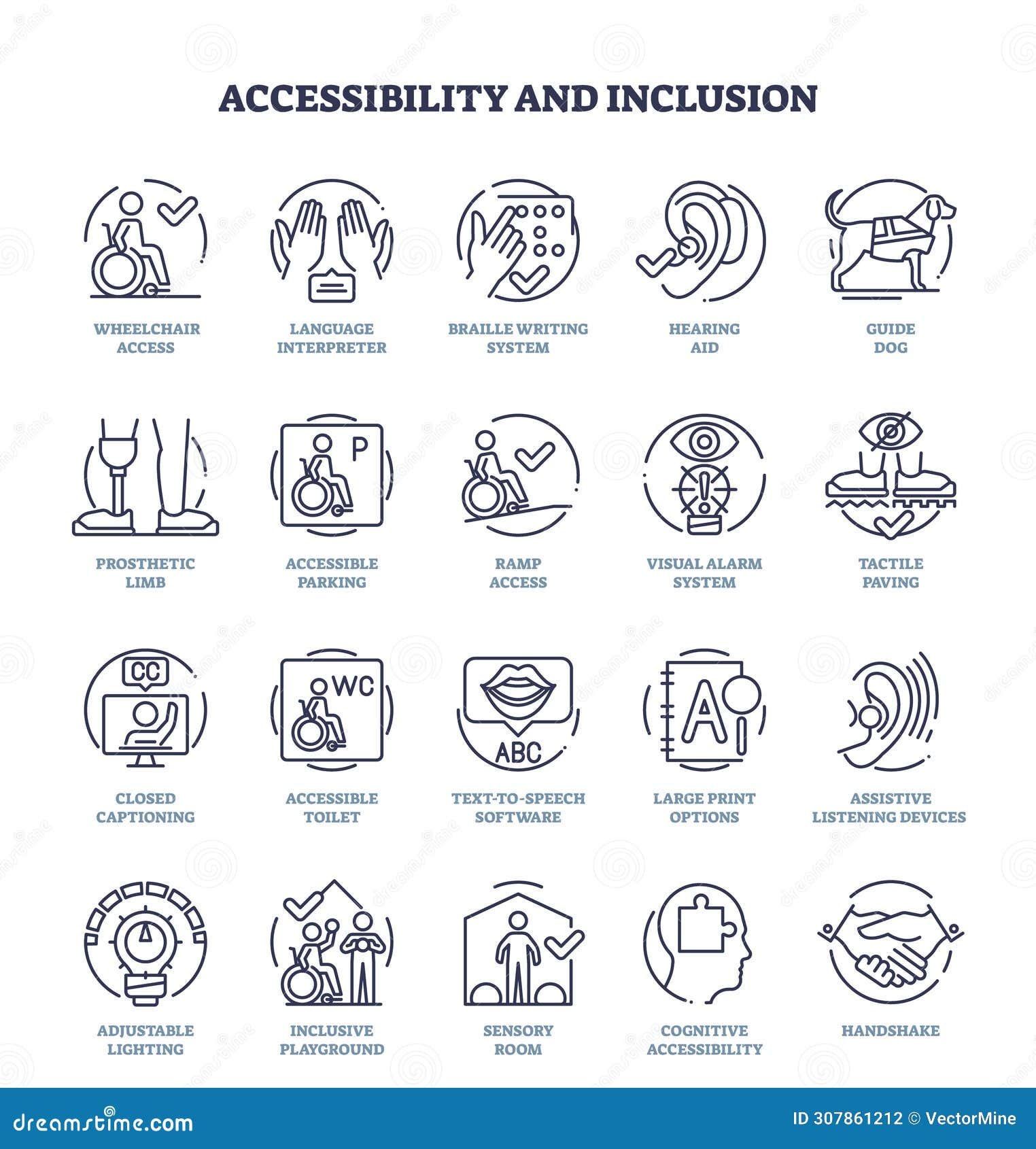 Accessibility And Inclusion In Education Isolated Cartoon Vector ...
