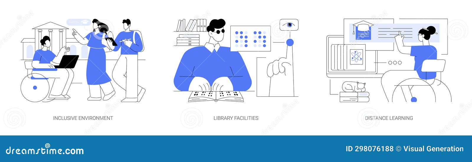 Library Facilities Isolated Cartoon Vector Illustrations ...