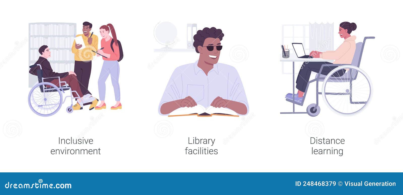 Accessibility and Inclusion in Education Isolated Cartoon Vector ...