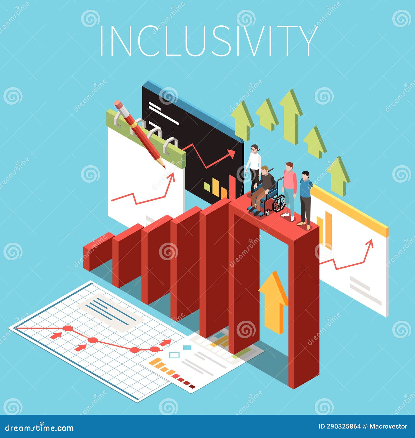 Accessibility Isometric Concept Stock Vector - Illustration of human ...