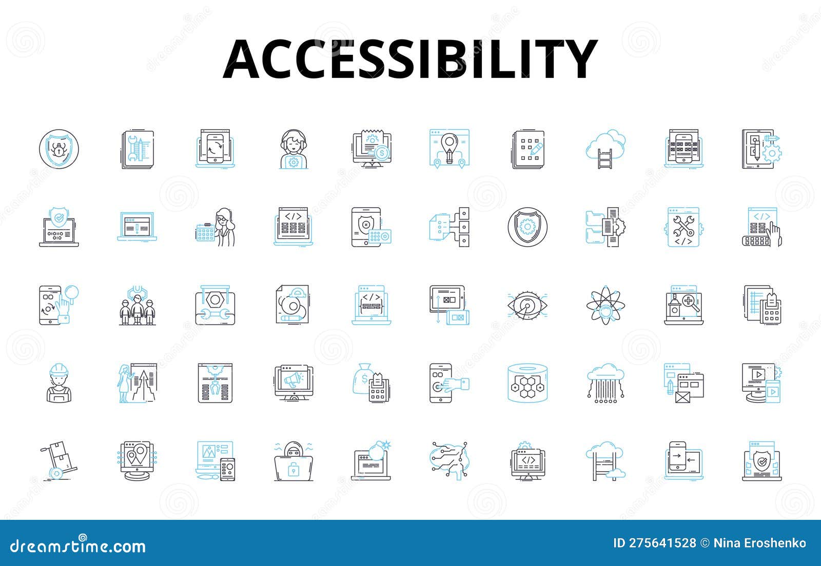 Accessibility Linear Icons Set. Inclusion, Disabilities, Accommodation ...