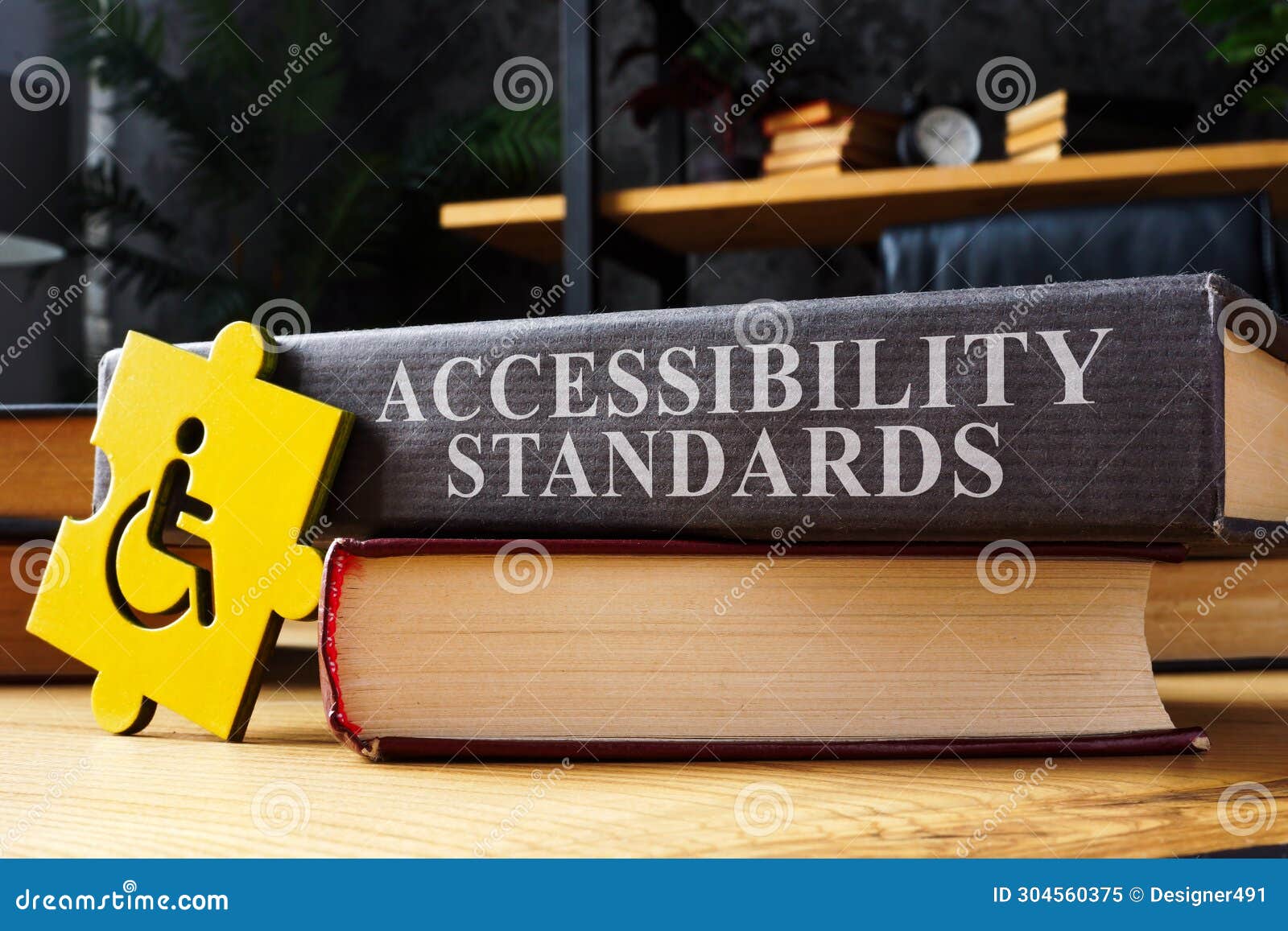 Accessibility Standards Book and Disabled Person Sign. Stock Image ...