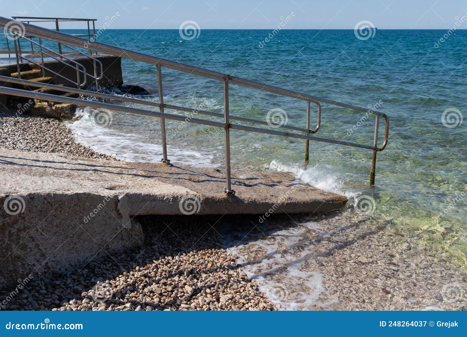 Accessible beach with ramp stock image. Image of therapy - 248264037