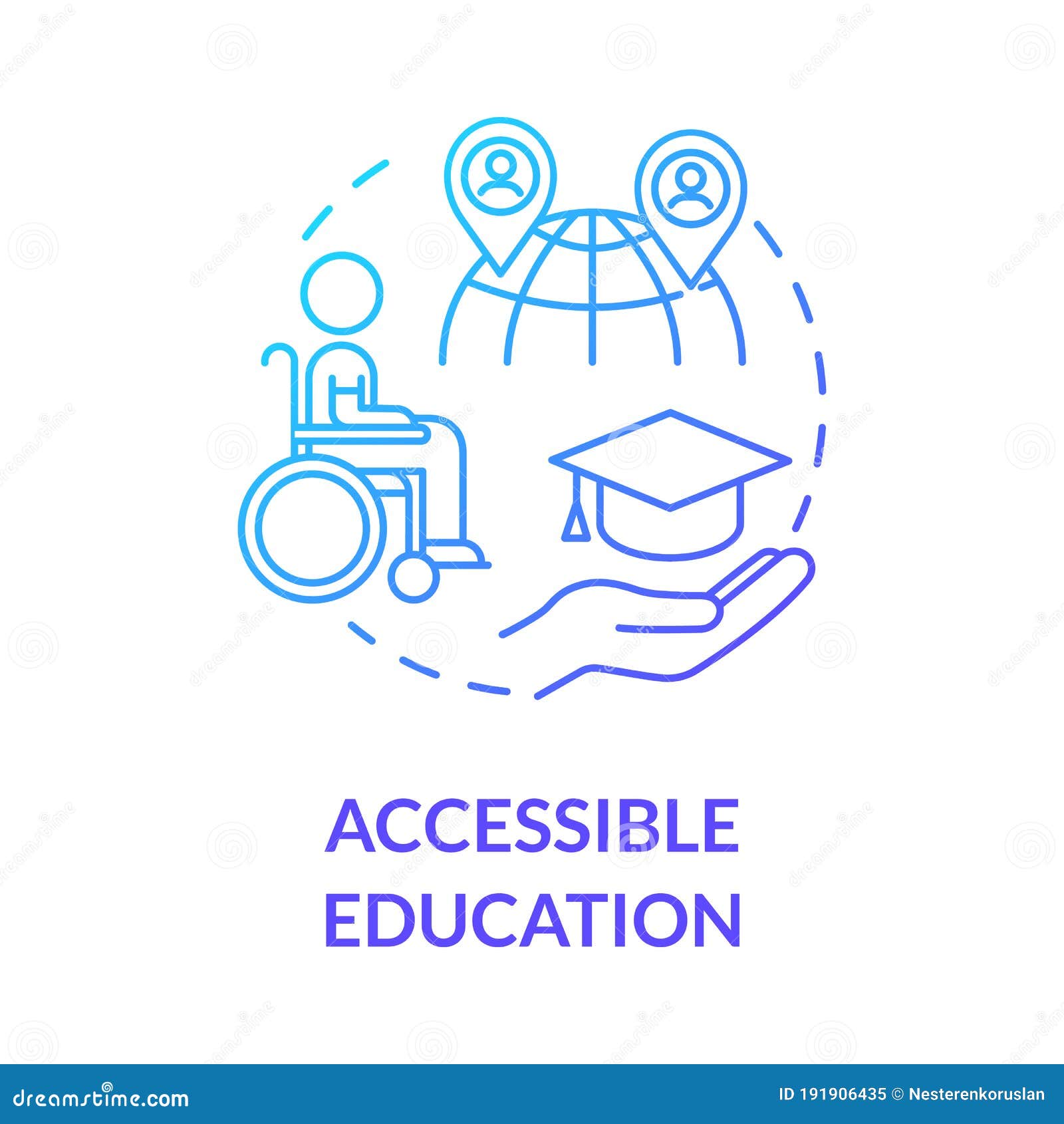 Accessible Education Concept Icon Stock Vector - Illustration of ...