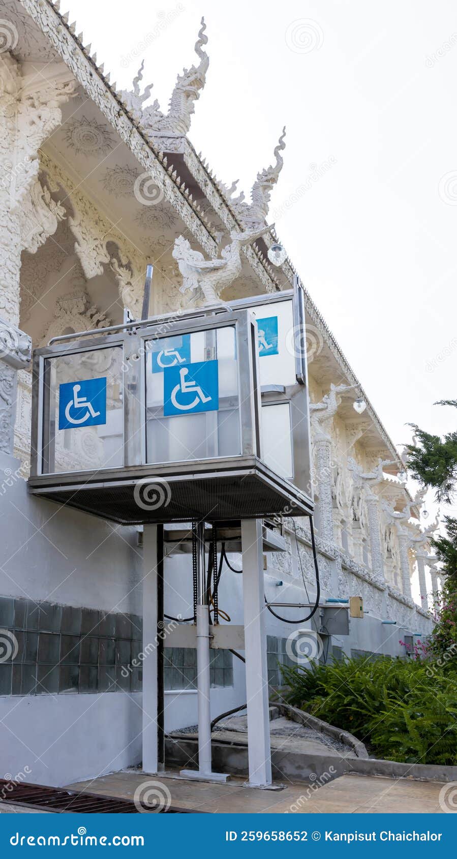 Accessible Elevator With Sign And Marble Structure Aisle Royalty-Free ...