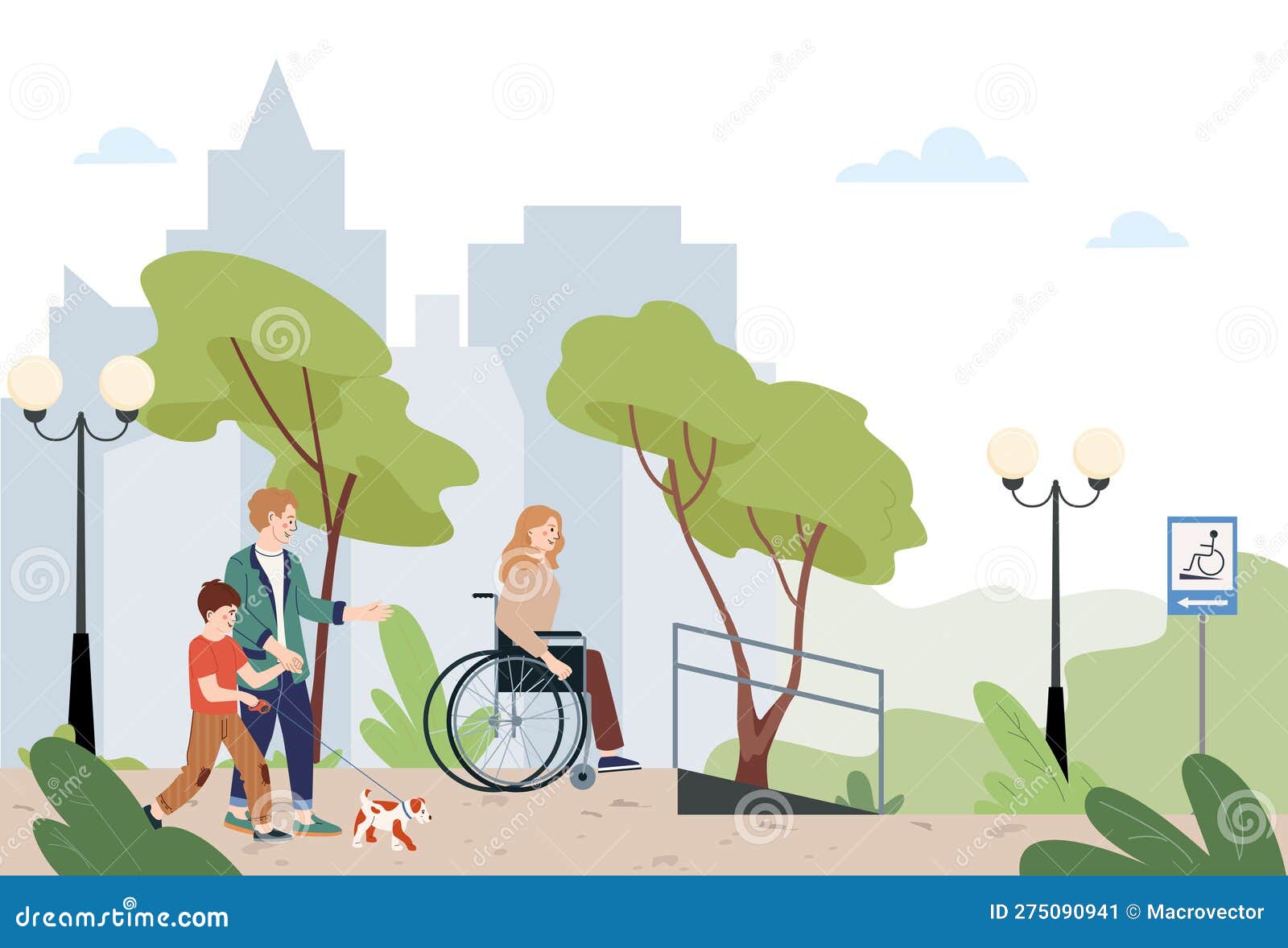 Accessible Environment Background Illustration Cartoon Vector ...