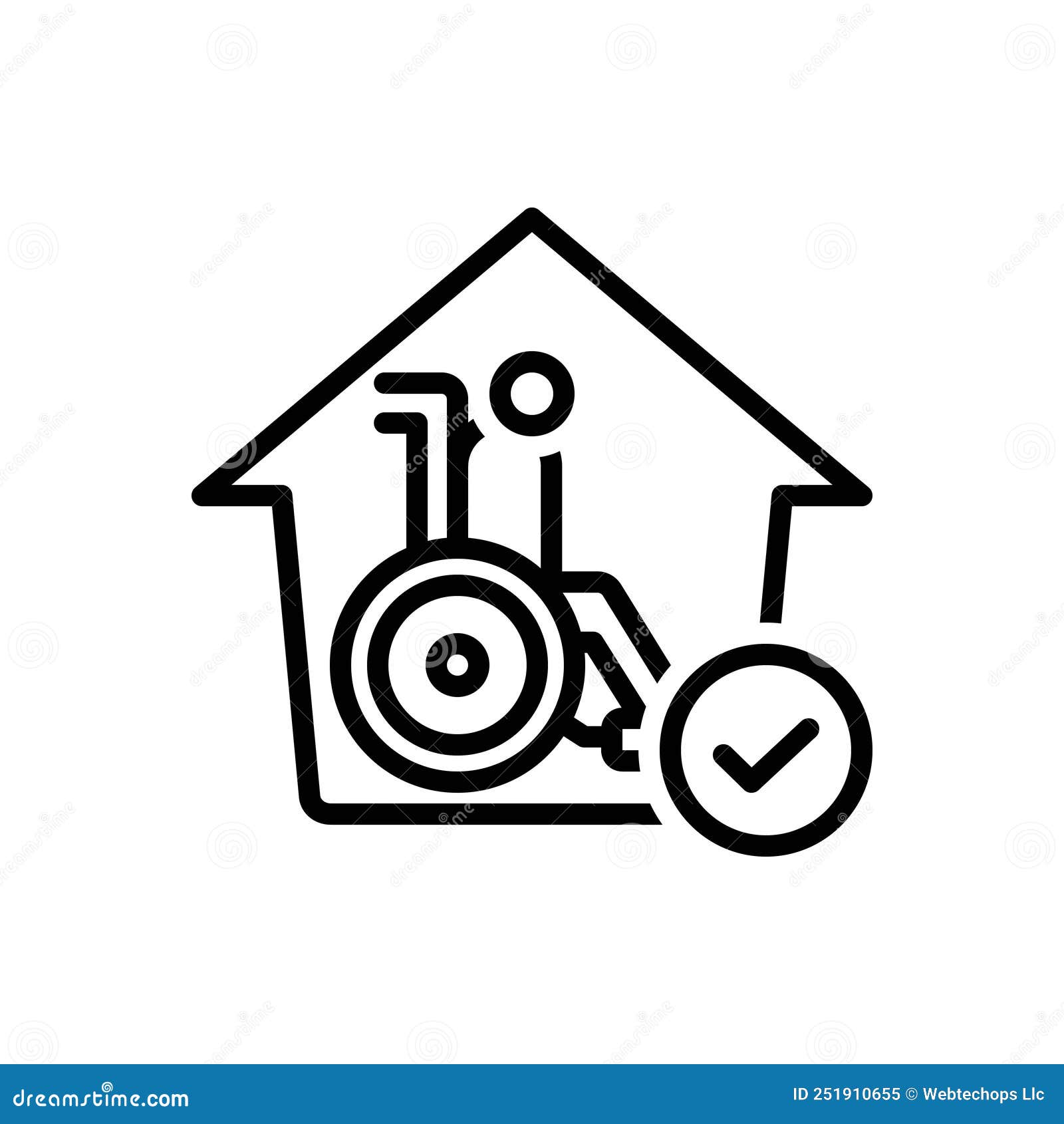 Black Line Icon for Accessible, Handicap and Disability Stock Vector ...