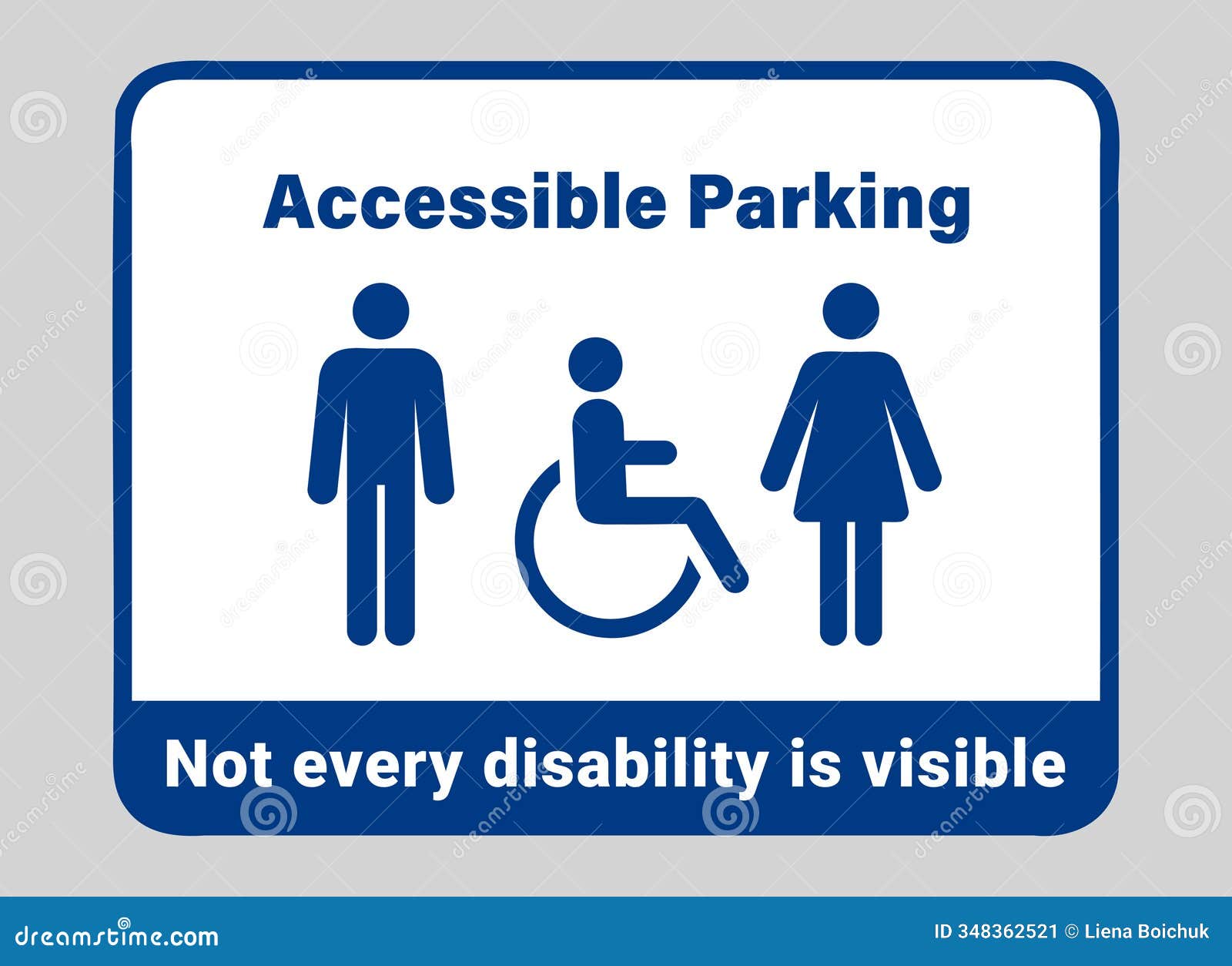 Accessible Parking Sign, Not Every Disability is Visible, Vector ...
