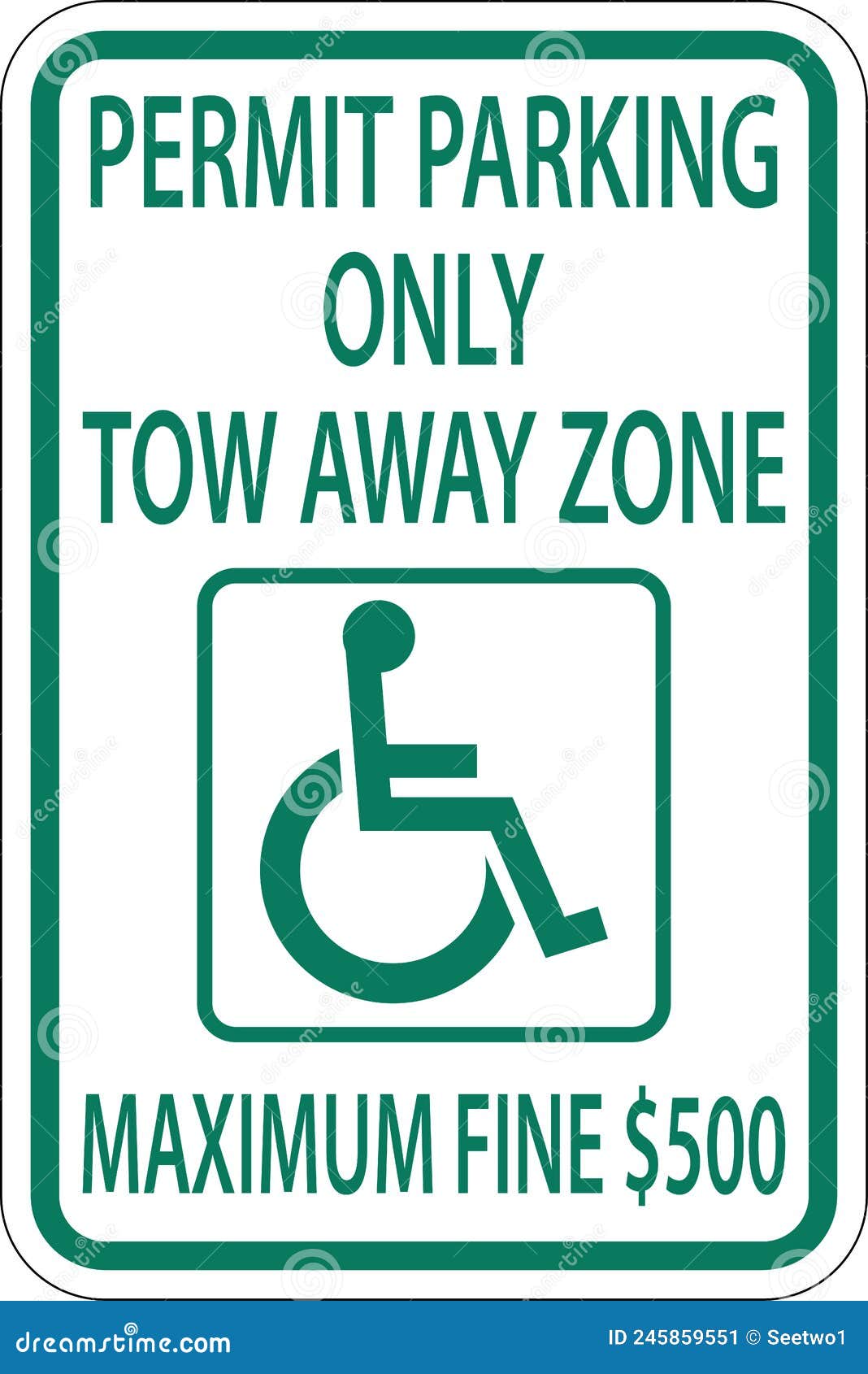 Accessible Parking Sign on White Background Stock Vector - Illustration ...