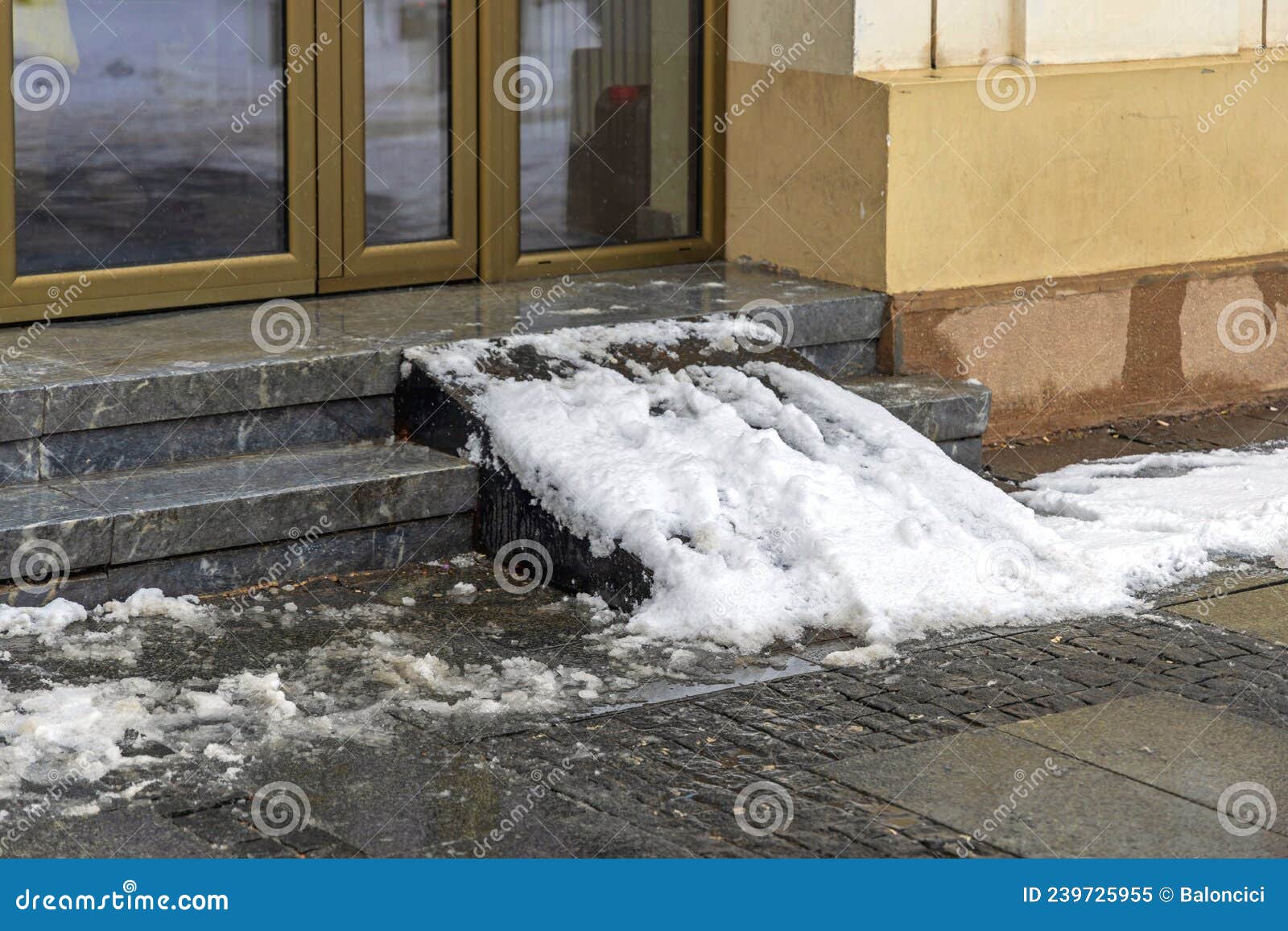 Accessible Ramp Snow stock image. Image of metal, ramp - 239725955