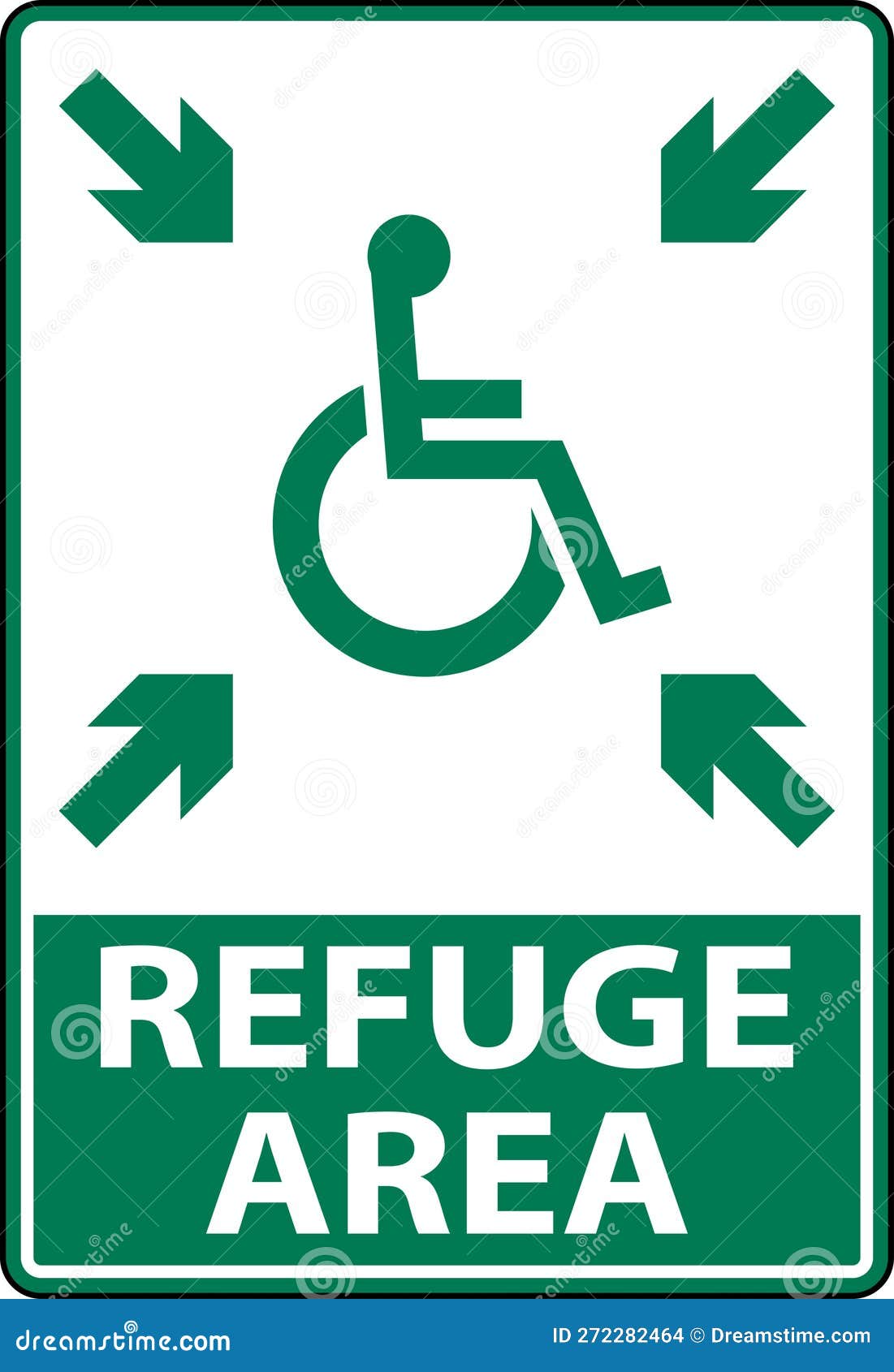 Accessible Refuge Area Sign on White Background Stock Vector ...