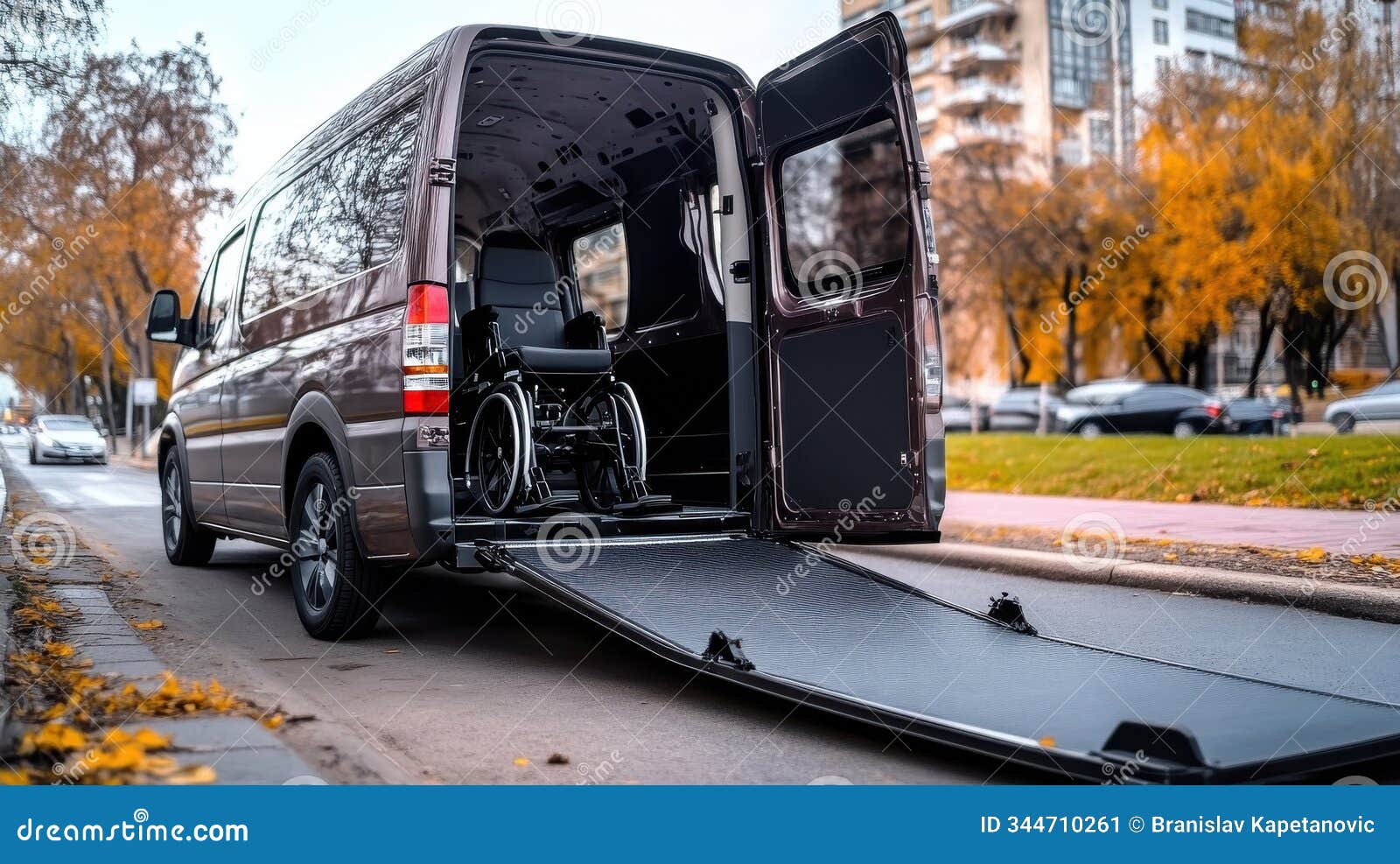 Accessible Van with Ramp Ready for Wheelchair Transportation Stock ...