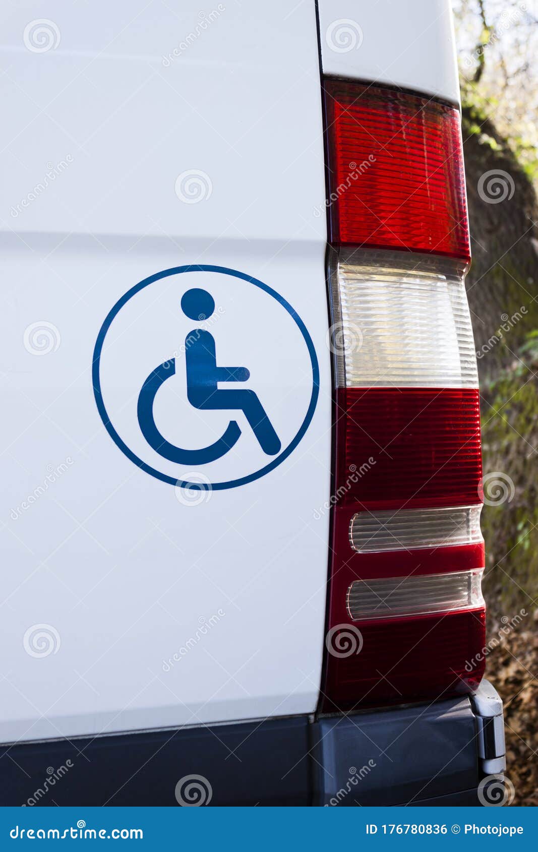 Accessible Vehicle Sign on White Van Stock Photo - Image of assistance ...