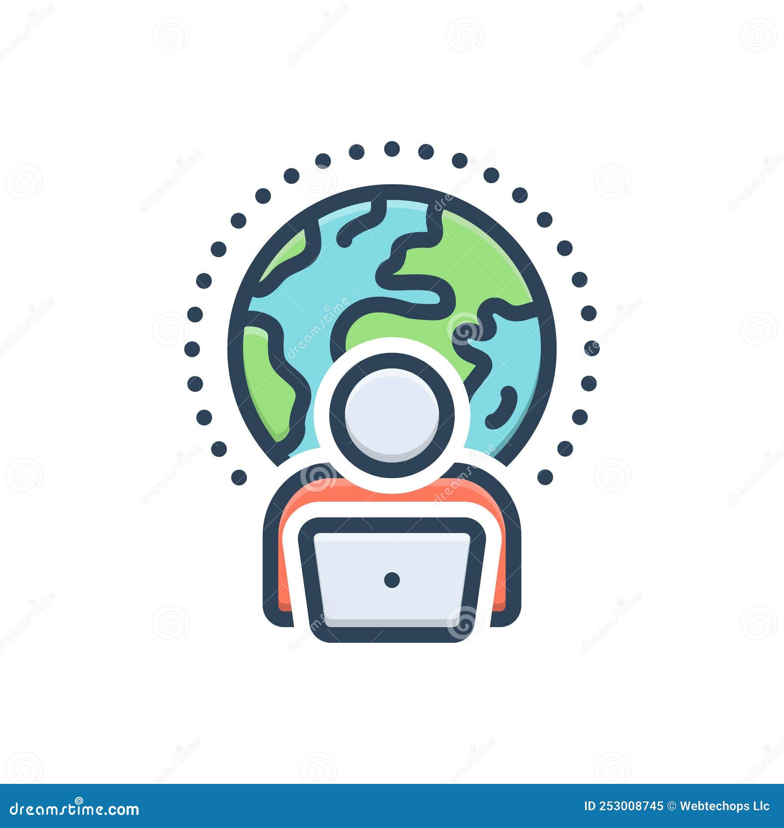 Color Illustration Icon for Accessing, Browser and Online Stock Vector ...