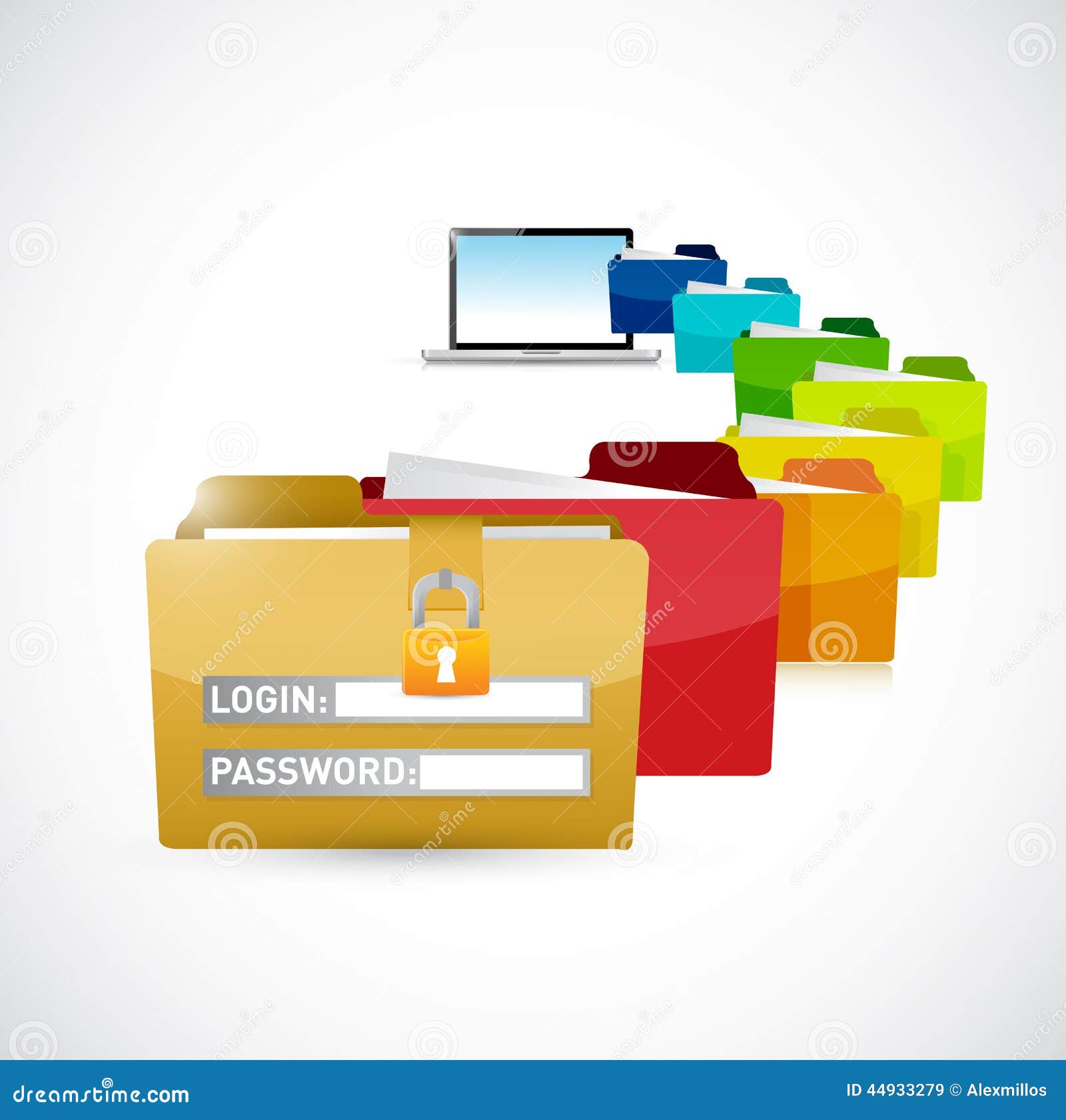 Accessing Private Computer Files. Illustration Stock Illustration ...