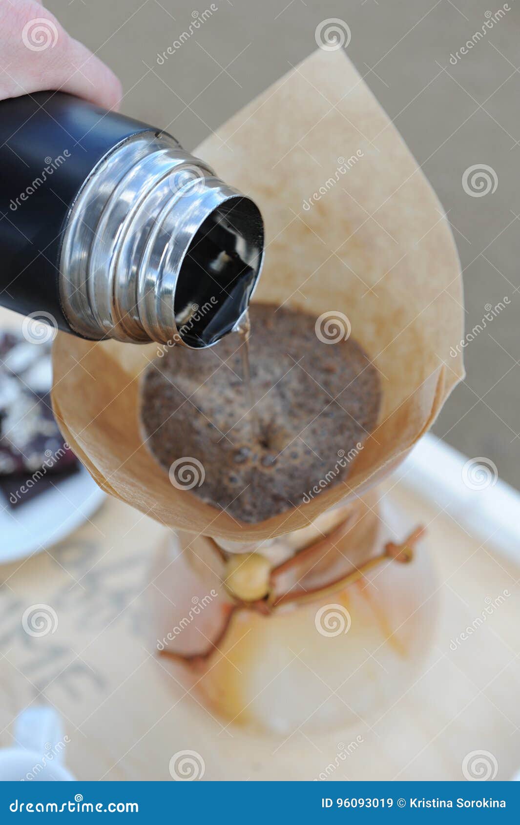 Accessories for Alternative Brewing Coffee on a Tray on the Sandy Beach ...