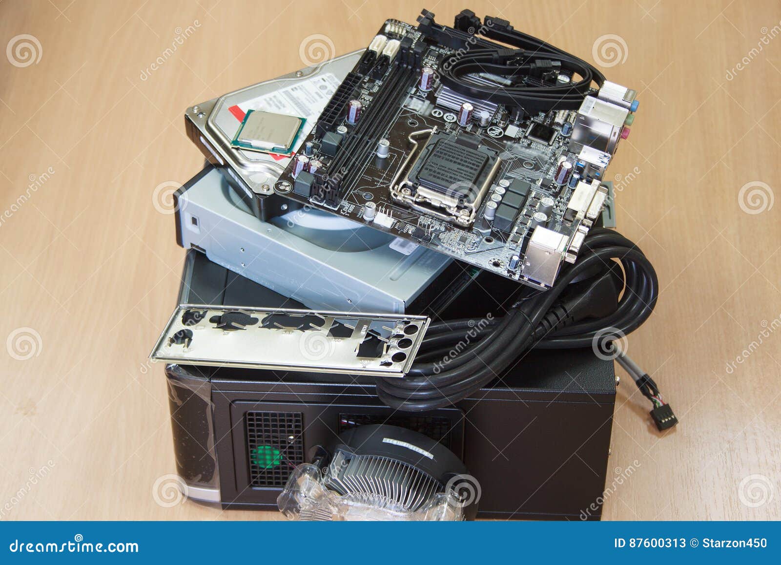 Accessories for Assembly of Personal Computer on Desktop. Stock Image ...