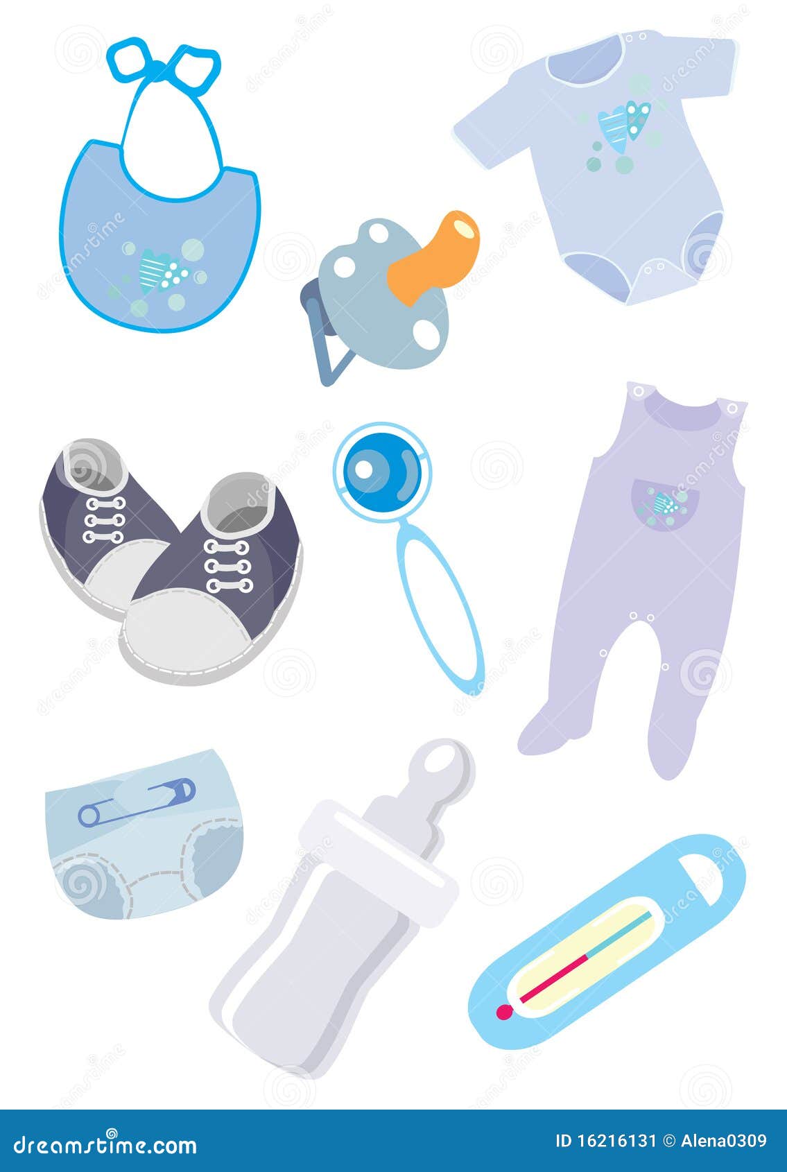 Accessories and Clothes for the Child Icons Stock Vector - Illustration ...