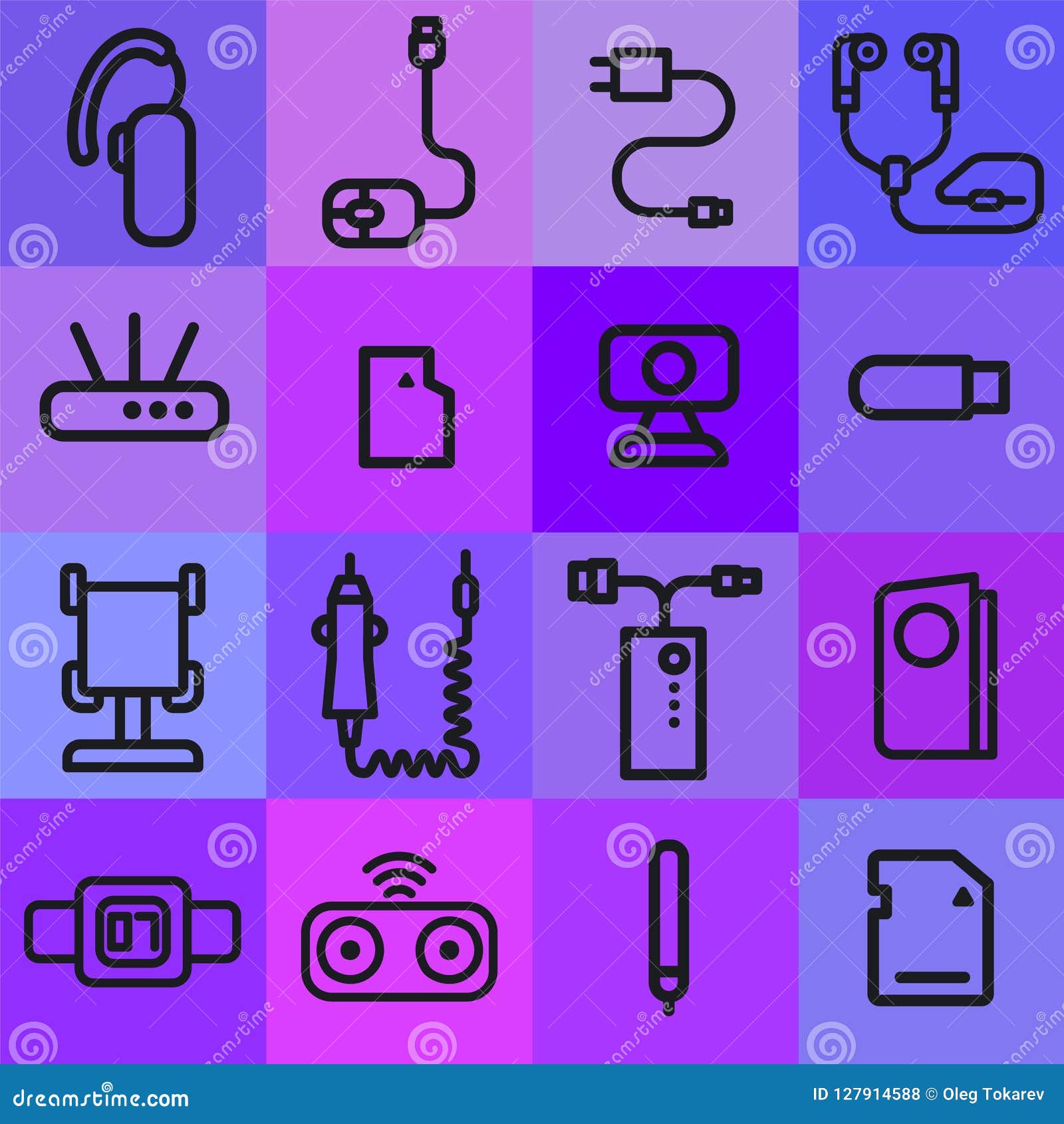 Accessories Icons for Mobile Phone Stock Vector - Illustration of ...