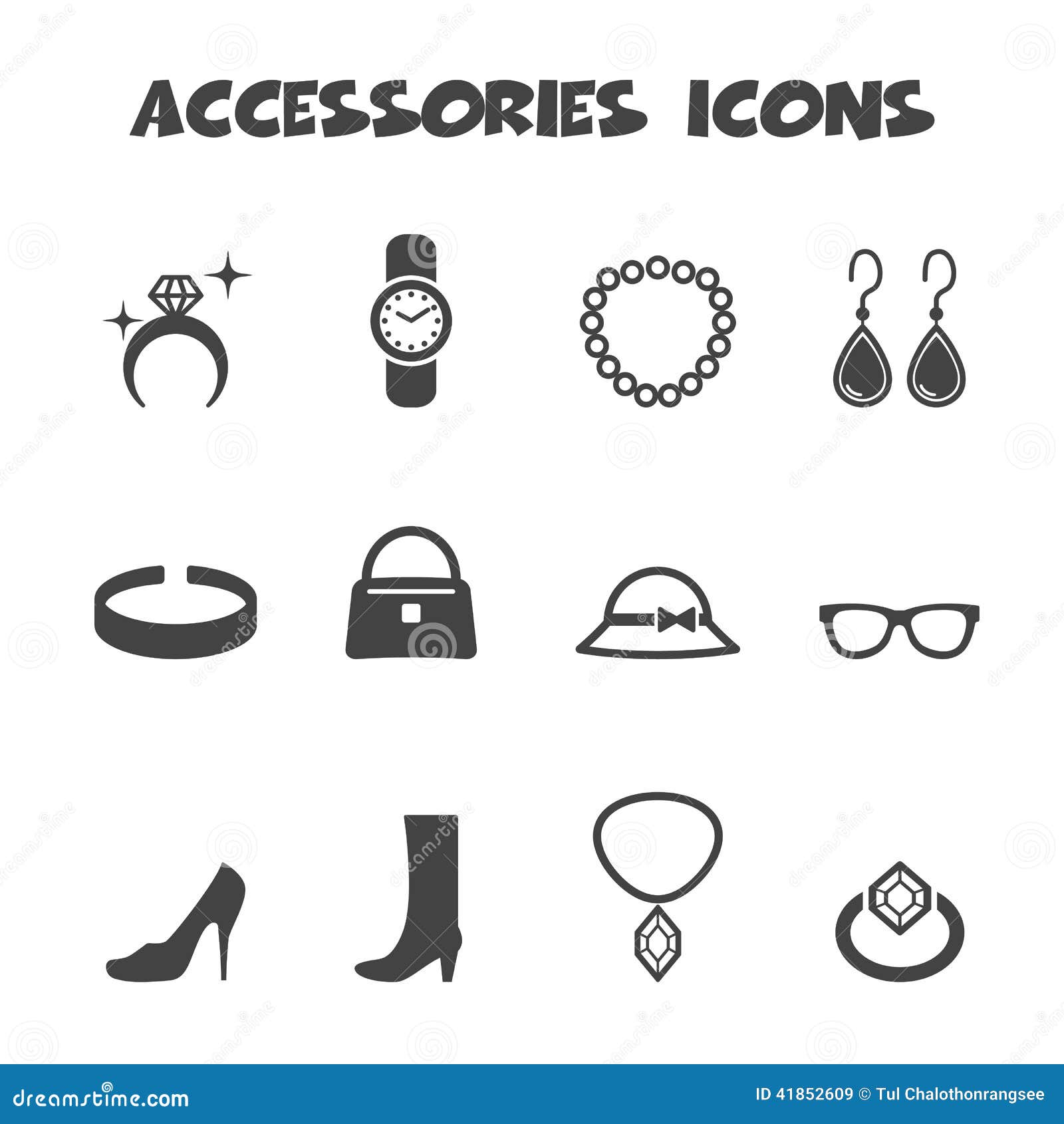 Accessories icons stock vector. Illustration of necklace - 41852609