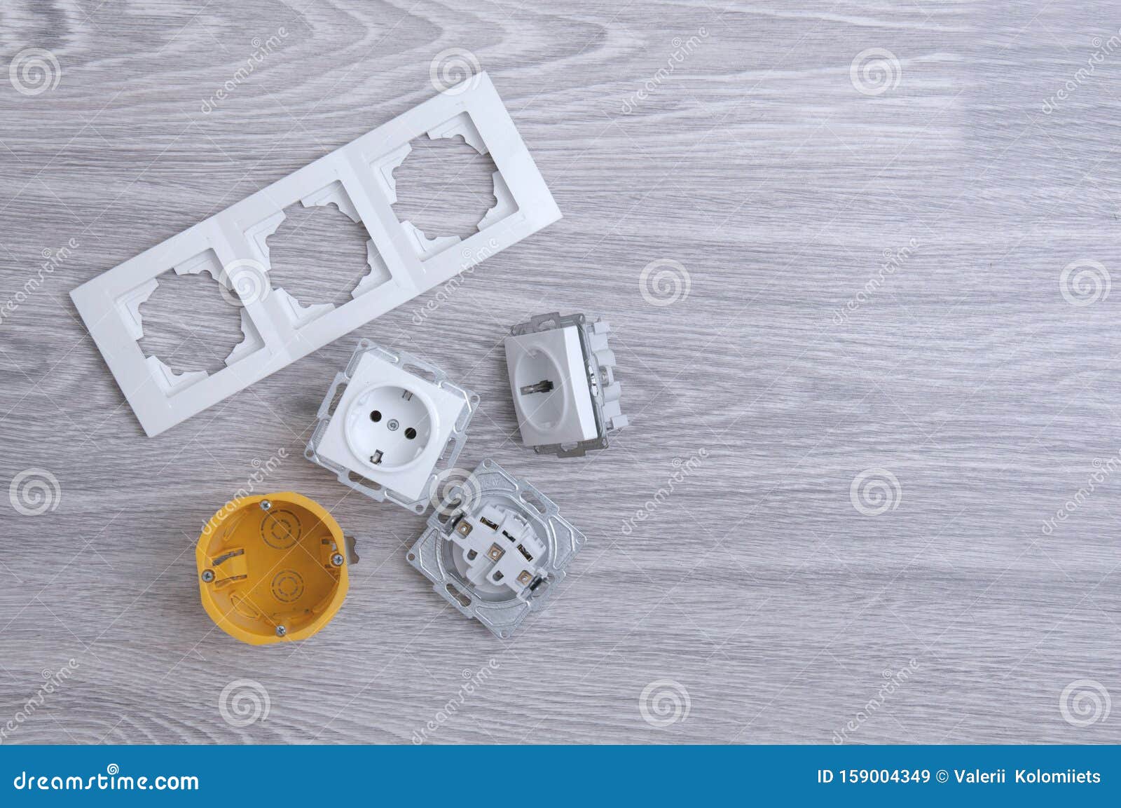Accessories for the Installation of Sockets. Stock Image - Image of ...
