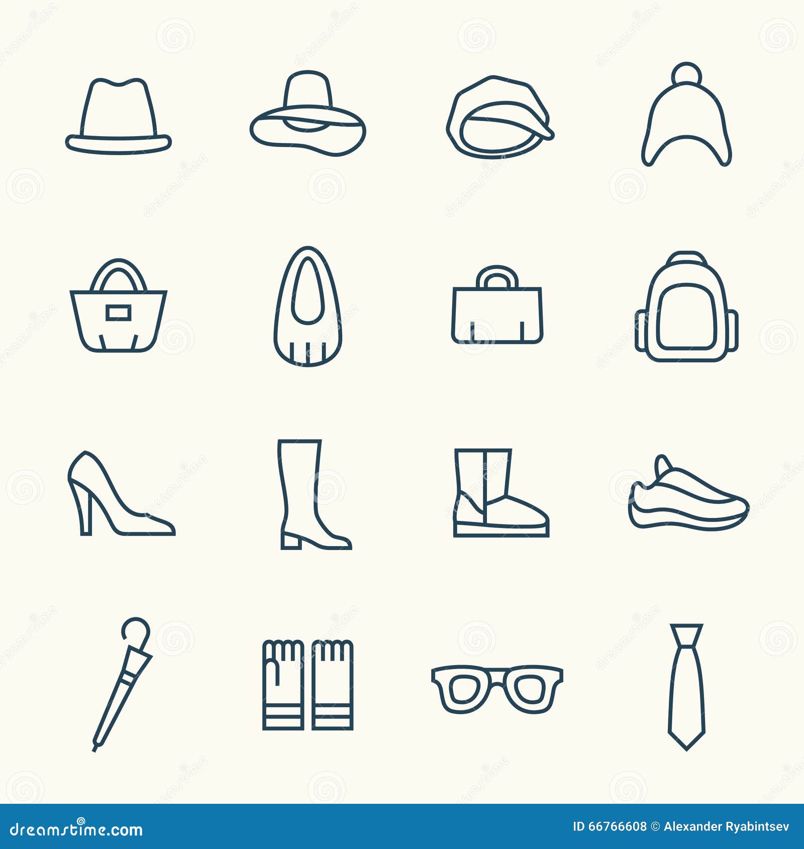 Accessories line icon set stock vector. Illustration of corn - 66766608