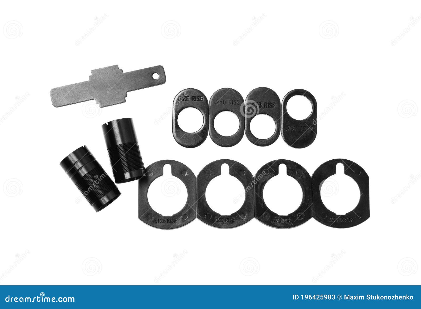 Accessories for Modern Hunting Rifle Isolated on White Background Stock ...