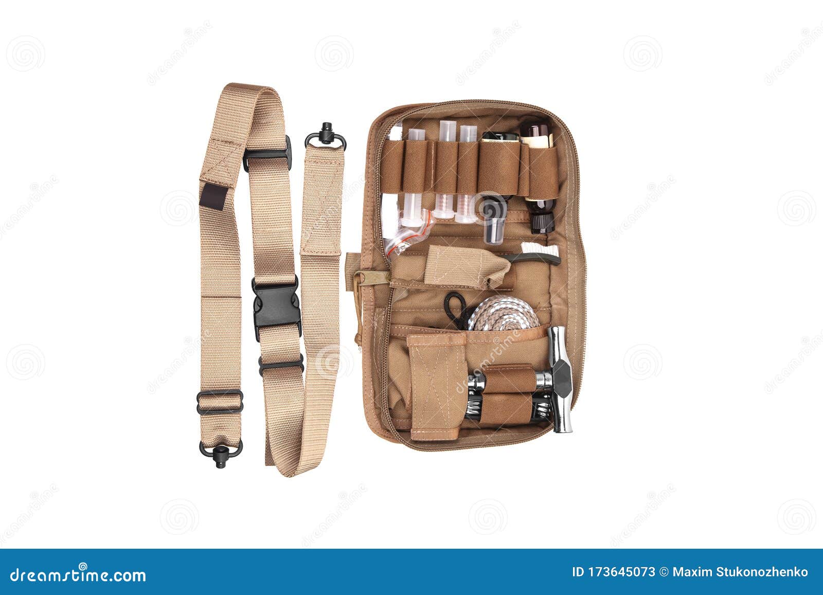 Accessories for Modern Hunting Rifle Isolated on White Background Stock ...