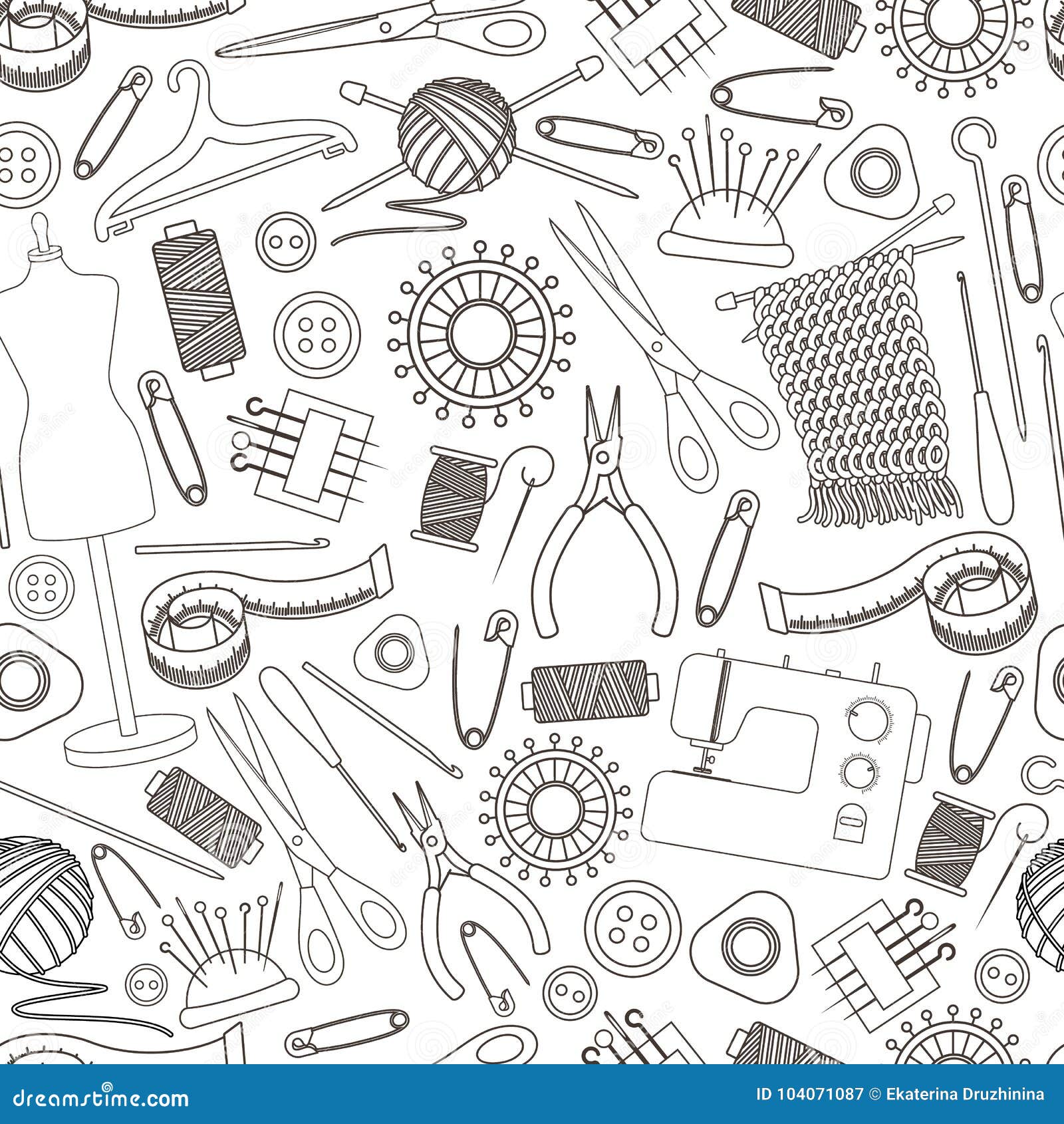 Accessories for needlework stock vector. Illustration of concept ...