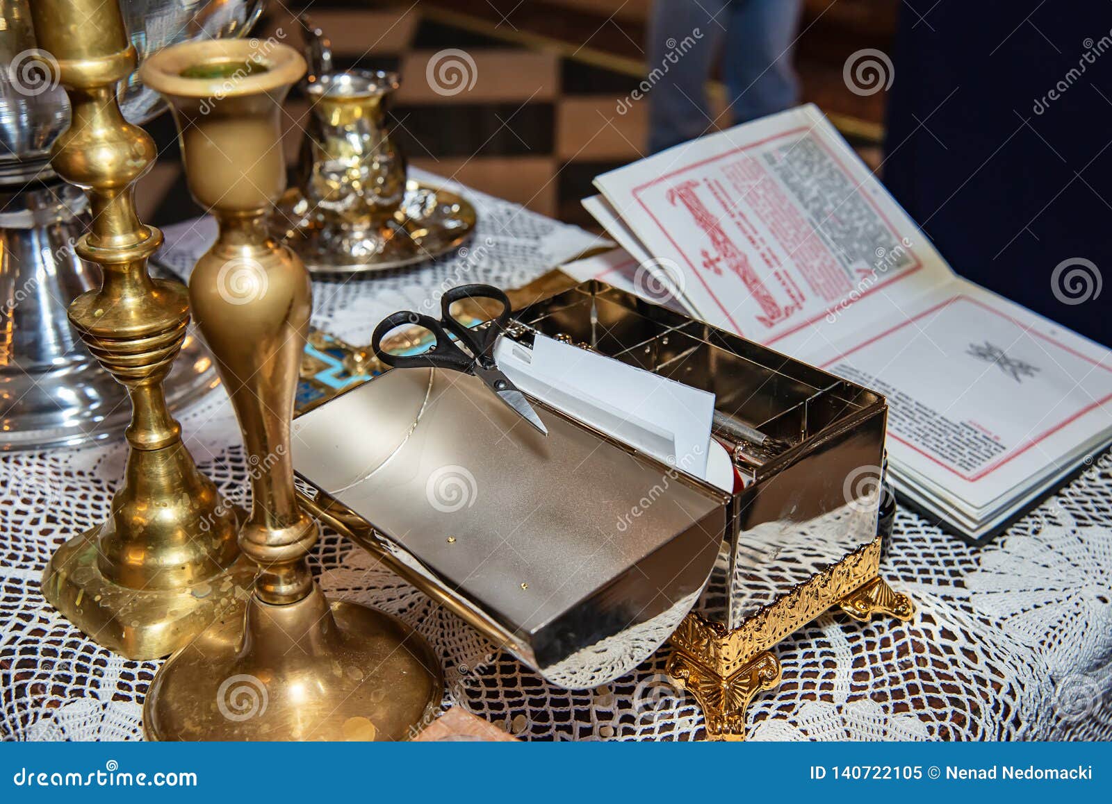 Accessories of a Priest for Christian Baptism Stock Image - Image of ...