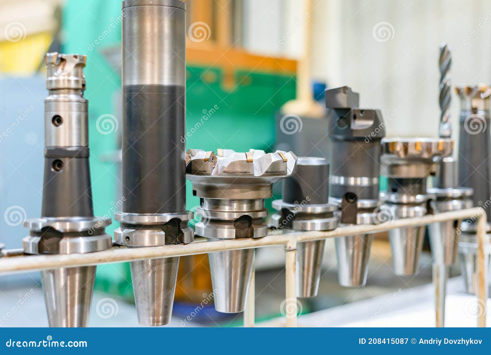 Accessories and Tools for a CNC Machine on a Rack for Equipment at a ...