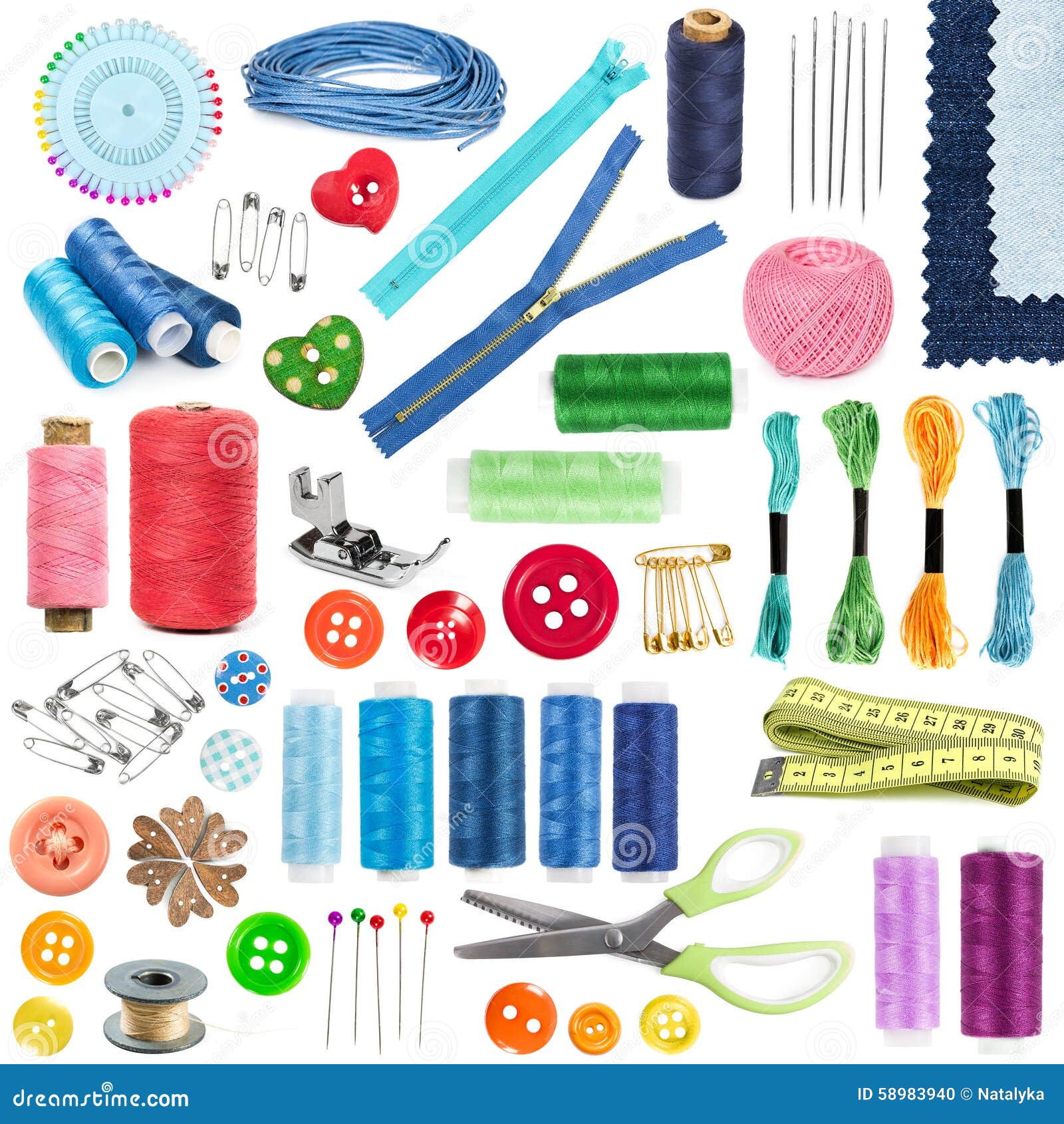 Accessories and Tools for Sewing Stock Photo - Image of pins, objects ...