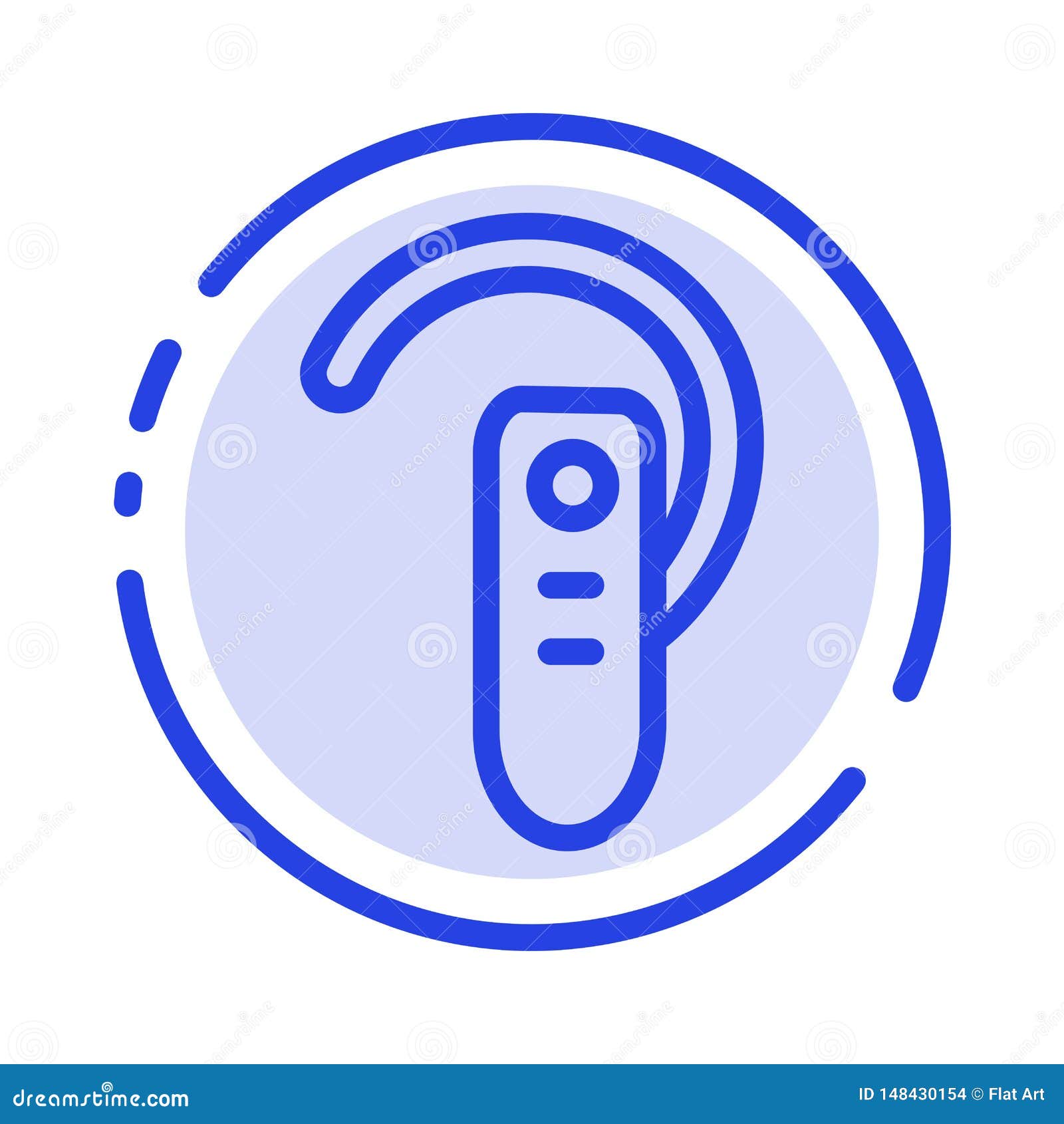 Accessory, Bluetooth, Ear, Headphone, Headset Blue Dotted Line Line ...