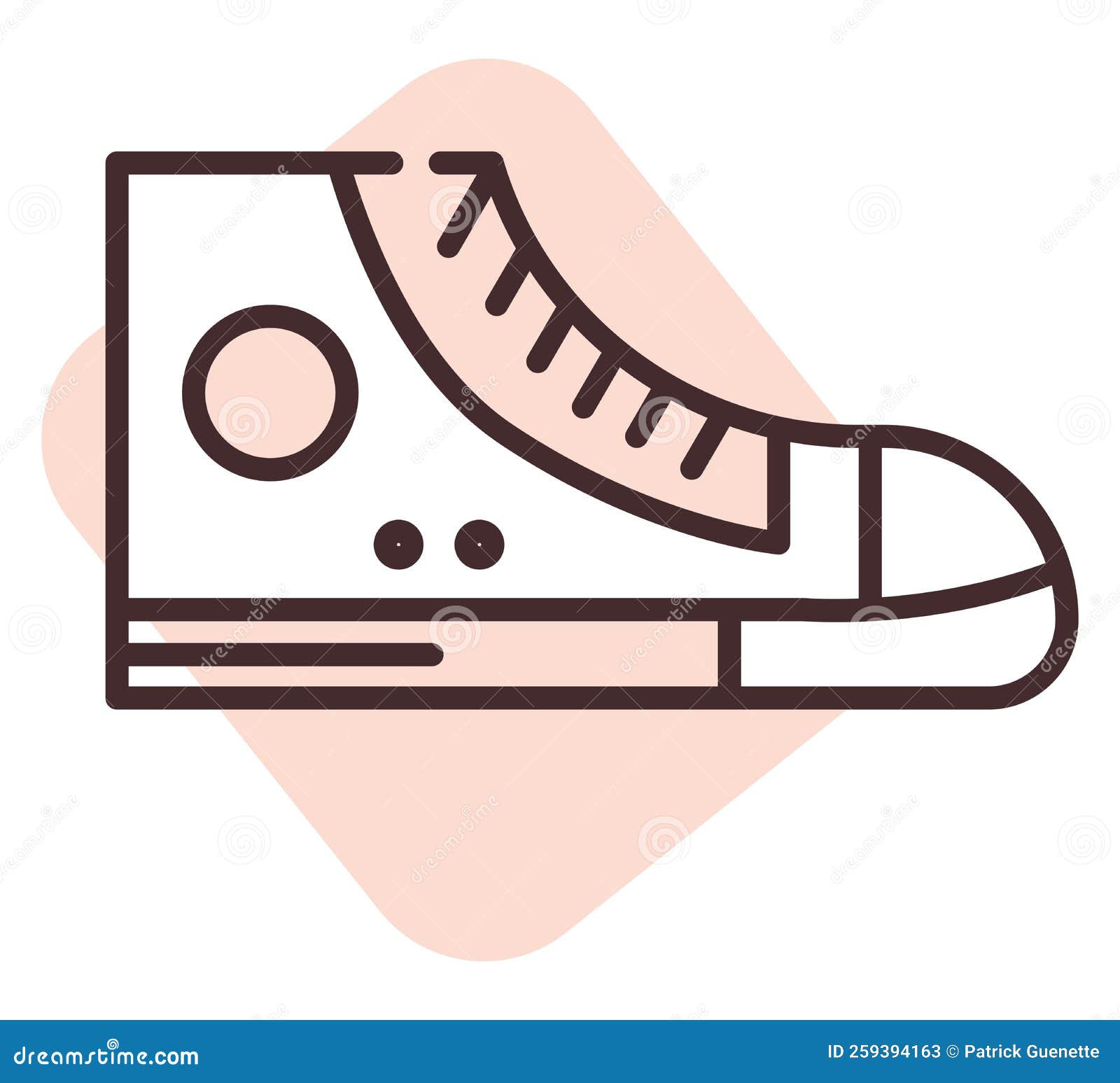 Accessory sneakers, icon stock vector. Illustration of footwear - 259394163