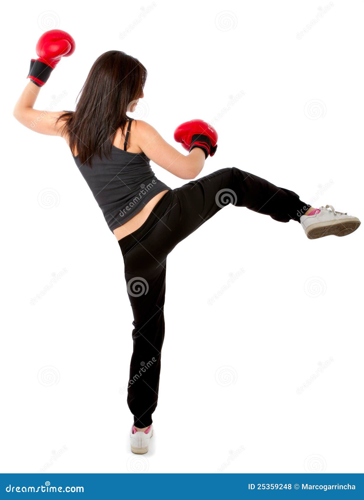 Acción Del Boxeo De Retroceso De La Mujer Foto de archivo - Imagen de ...