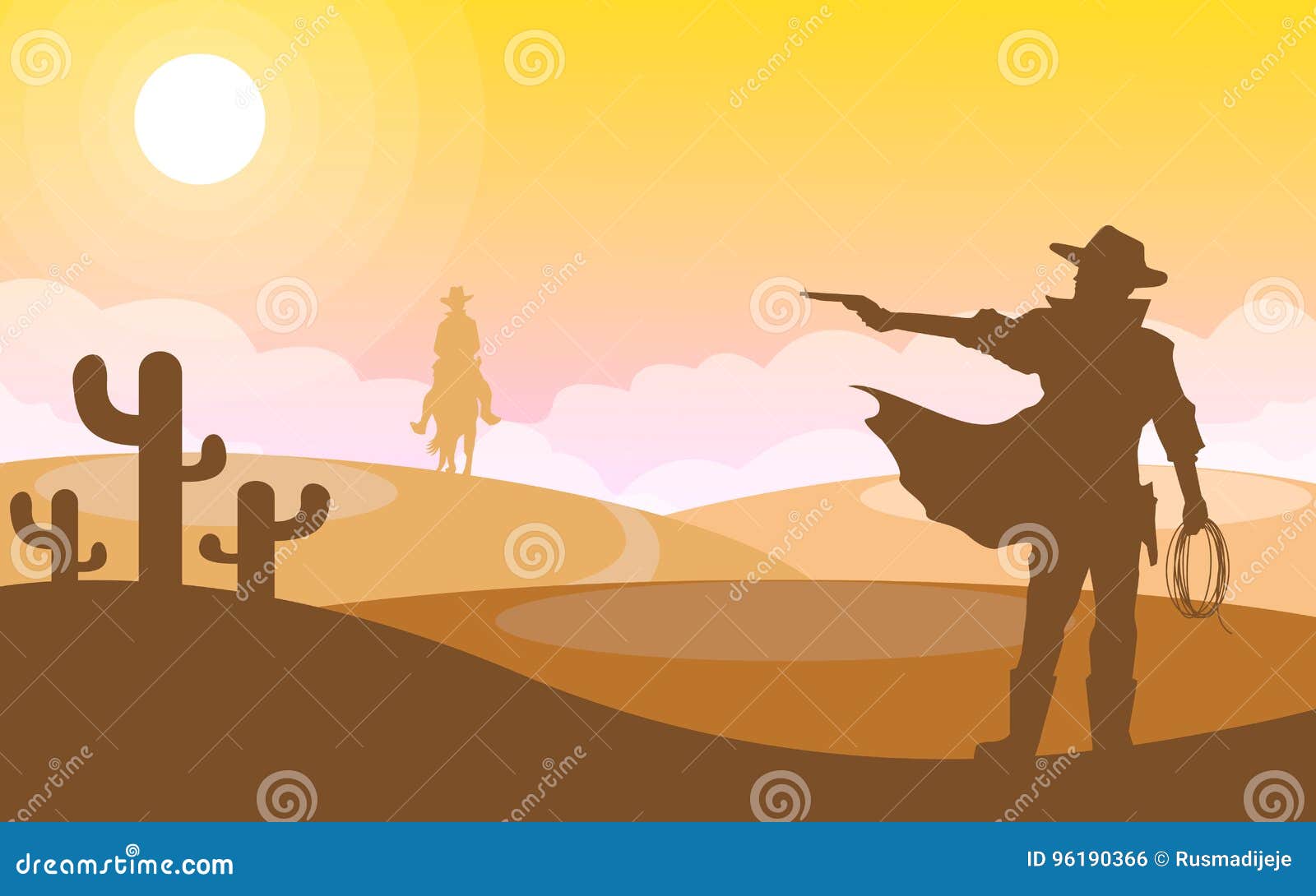 Acción del vaquero stock de ilustración. Ilustración de vaquero - 96190366