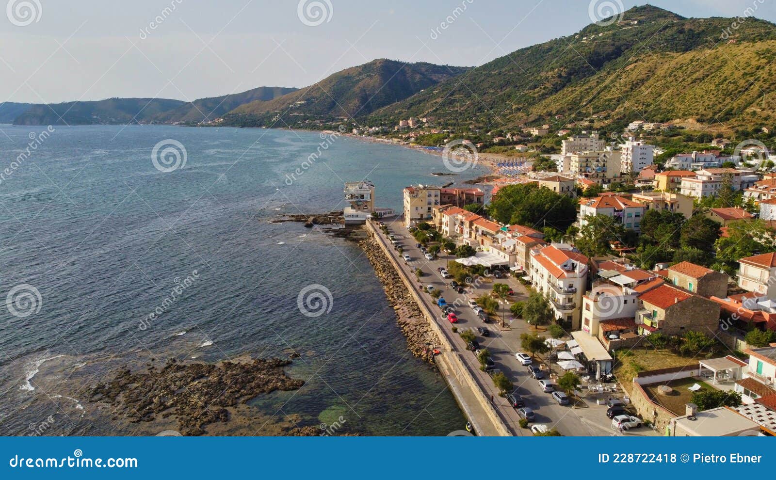 Acciaroli from drone stock photo. Image of acciaroli - 228722418