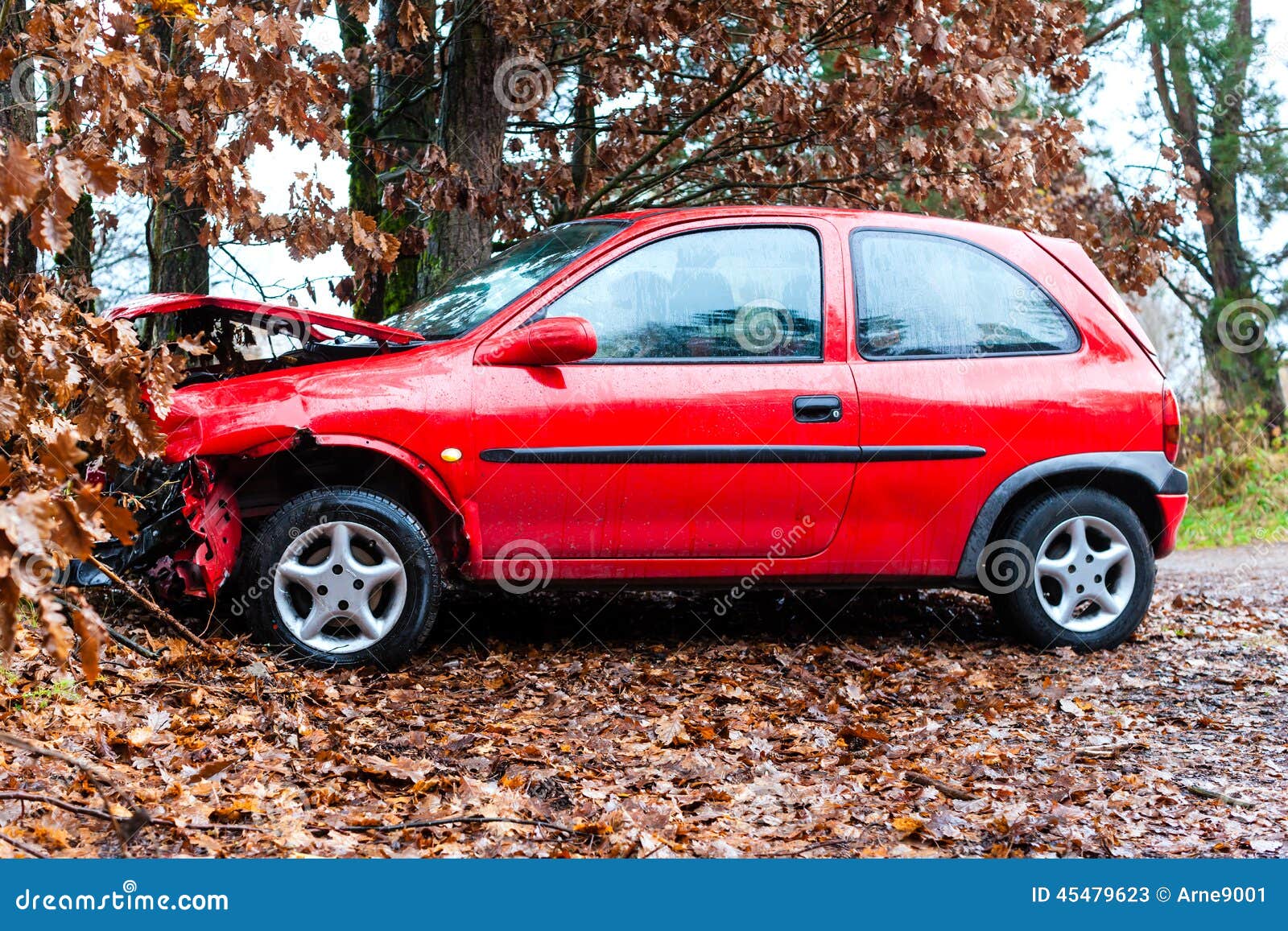 Accident - Car Crashed into Tree Stock Image - Image of vehicle, auto ...
