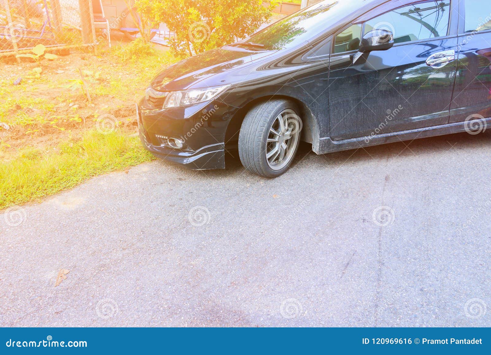 Accident Car Fall Ditch on the Road Stock Photo - Image of front, glass ...