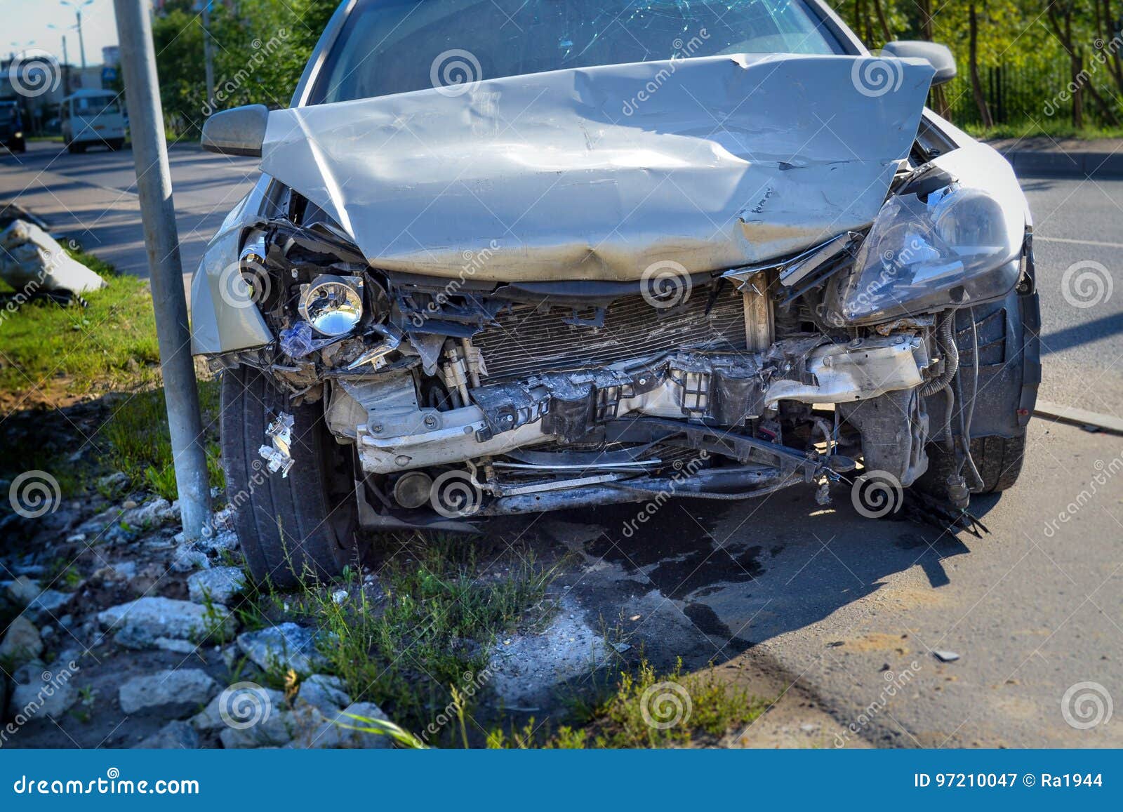 Accident. the Car Has a Front End Stock Image - Image of automobile ...